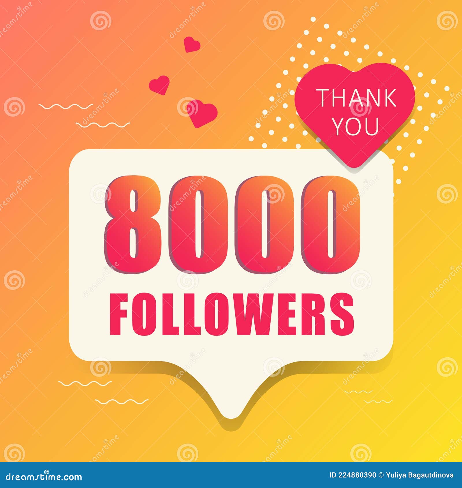 8000 Followers Vector. Greeting Social Card Thank You Followers ...