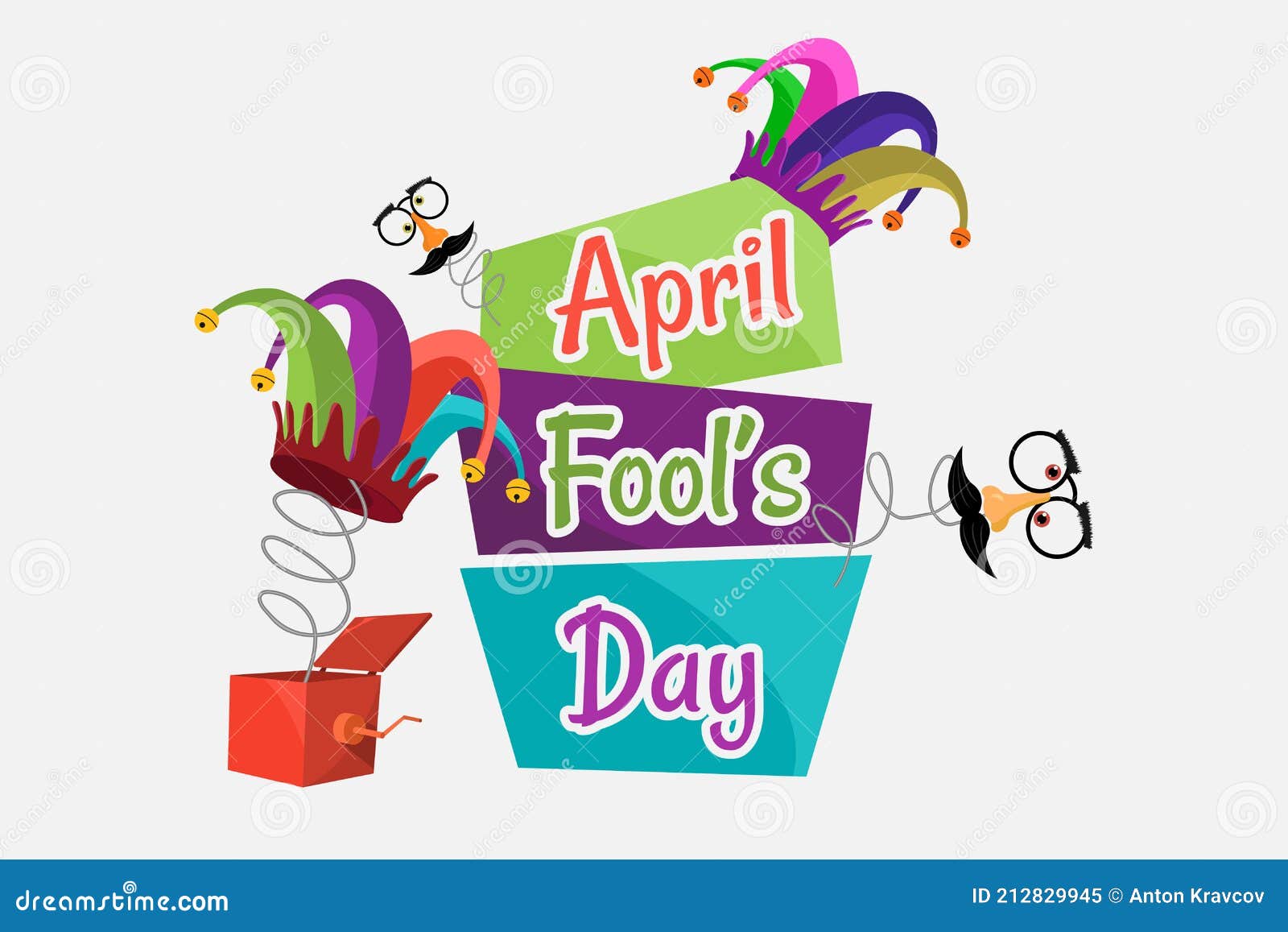 A Poster of Fools Day with a Jesters Hat Stock Vector - Illustration of ...