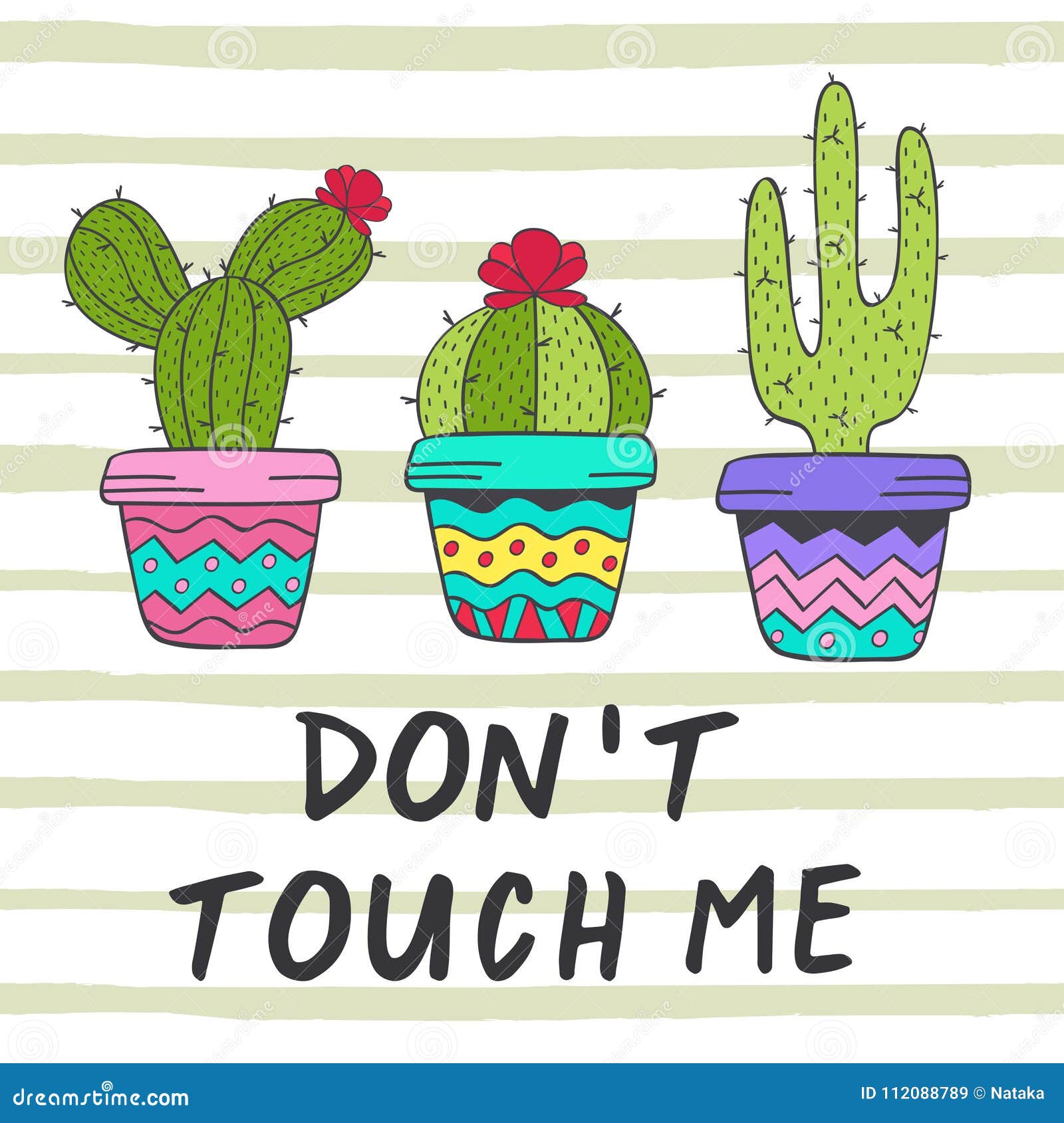 Poster with fun cacti stock vector. Illustration of exotic - 112088789