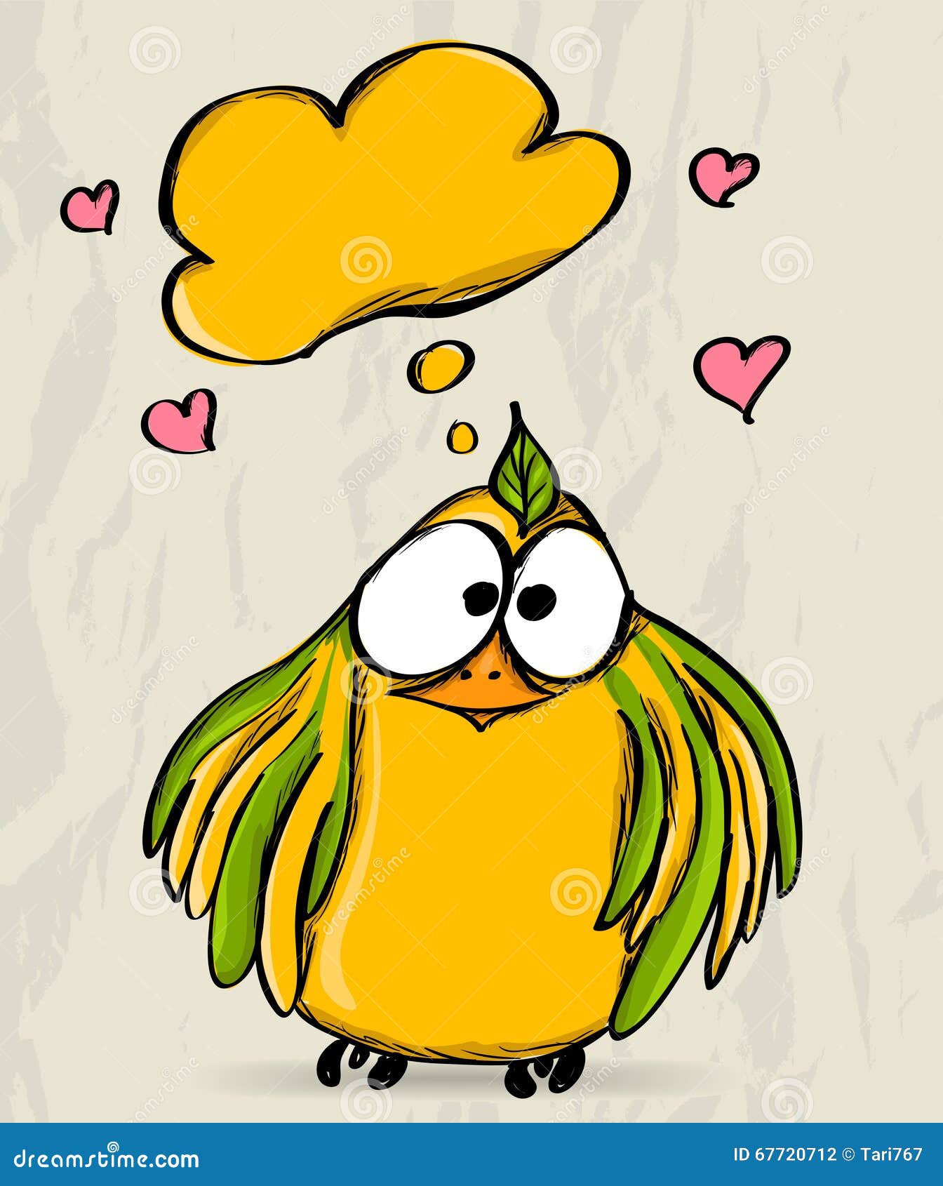 Crazy Stork Illustration: Cartoon Style Caricature On Branch ...