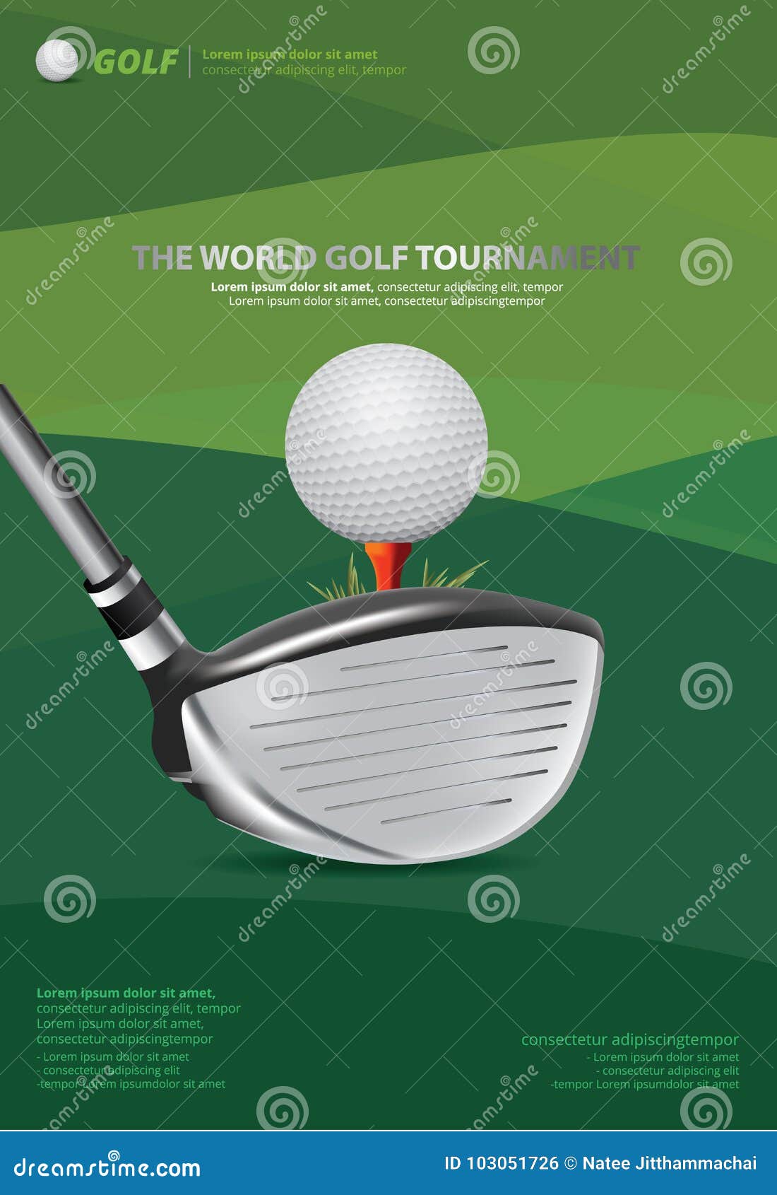 Poster Golf Vector Illustration Stock Vector - Illustration of flyer ...