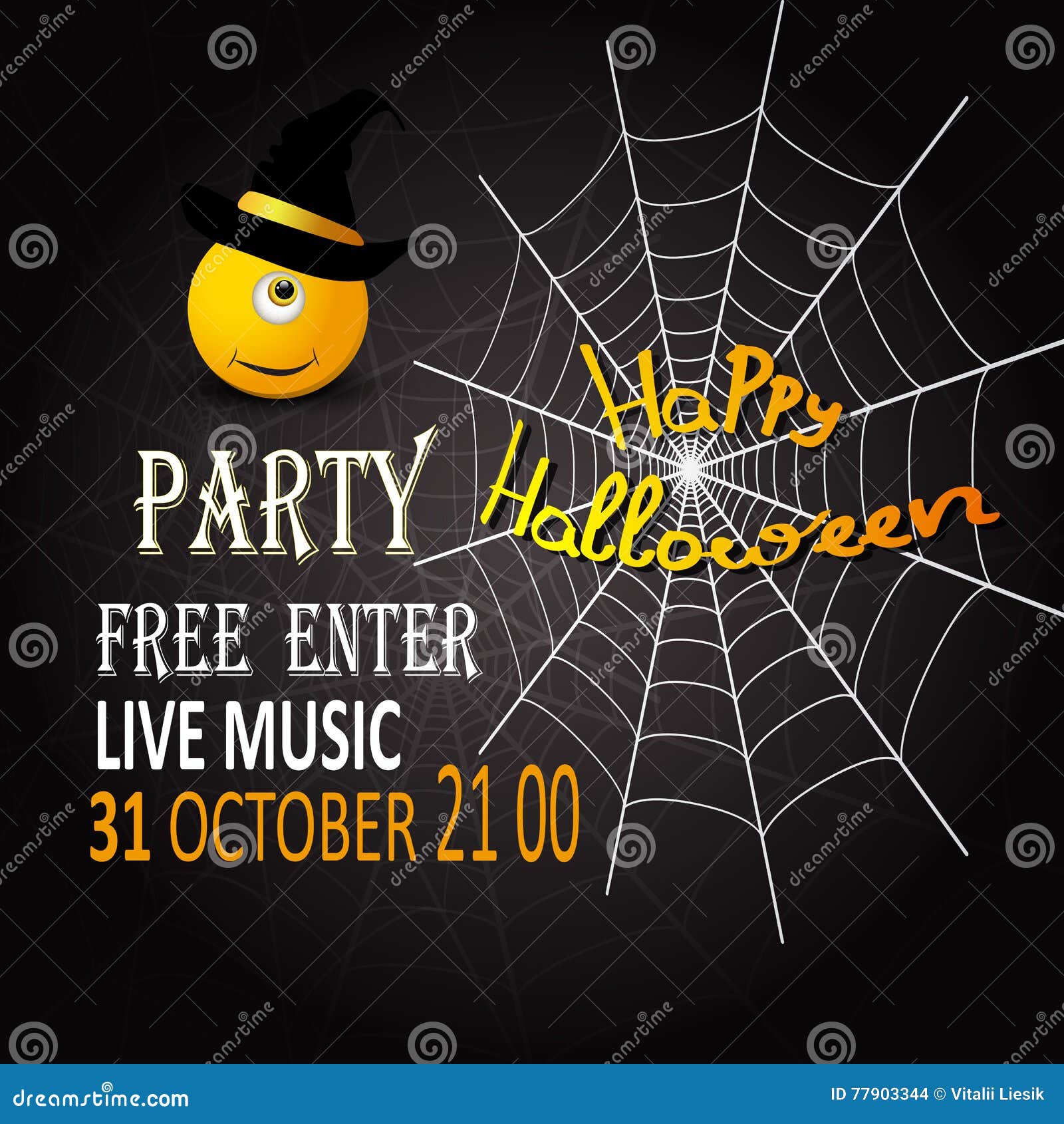Poster for Halloween.Good Monster,web,text.Vector Illustration EPS10 ...