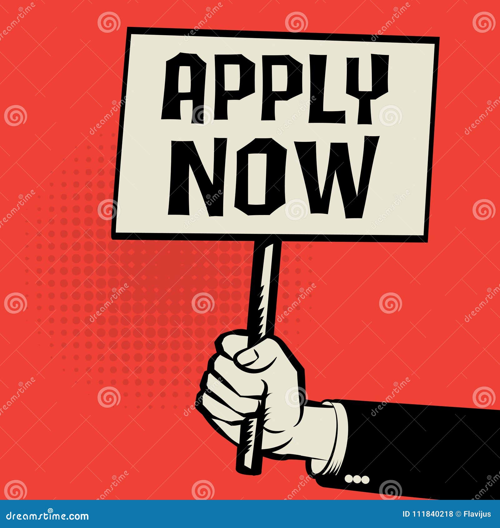 Poster in Hand, Business Concept with Text Apply Now Stock Vector ...