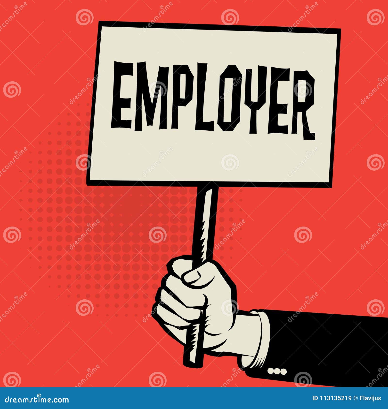 Poster in Hand, Business Concept with Text Employer Stock Vector ...