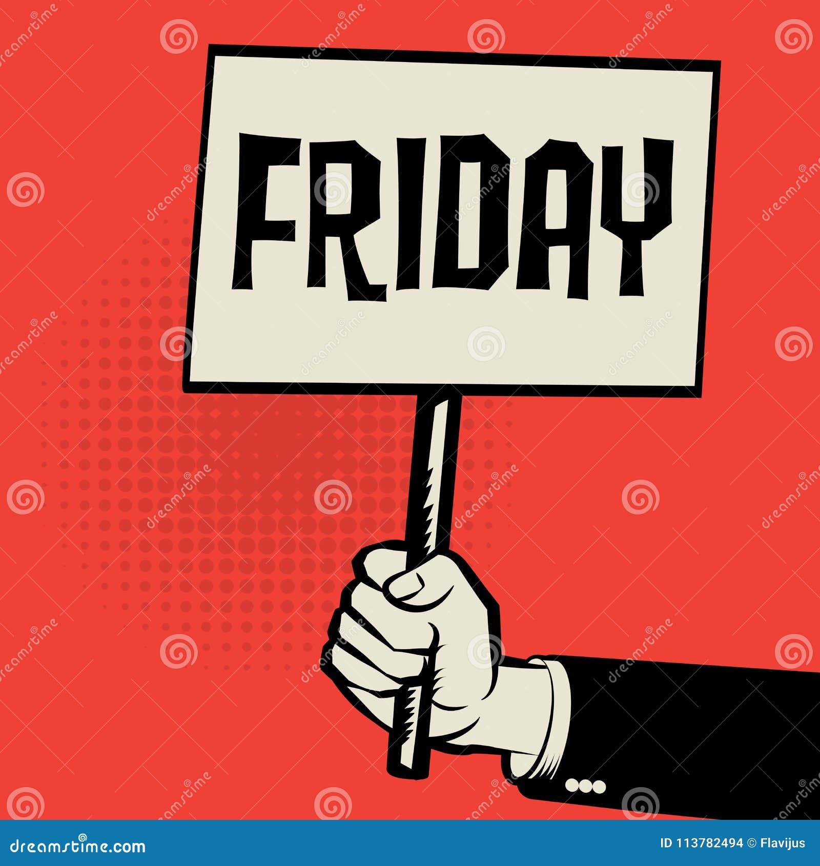 Poster in Hand, Business Concept with Text Friday Stock Vector ...