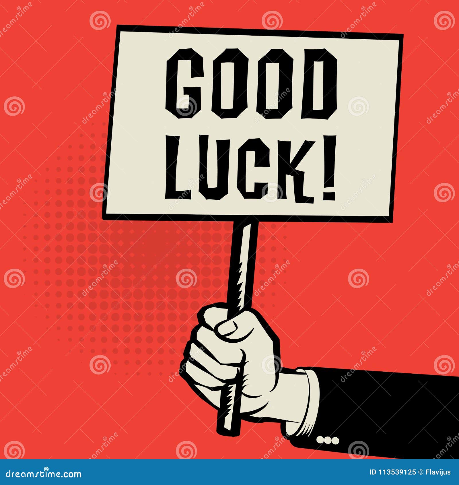 Poster in Hand, Business Concept with Text Good Luck Stock Vector ...