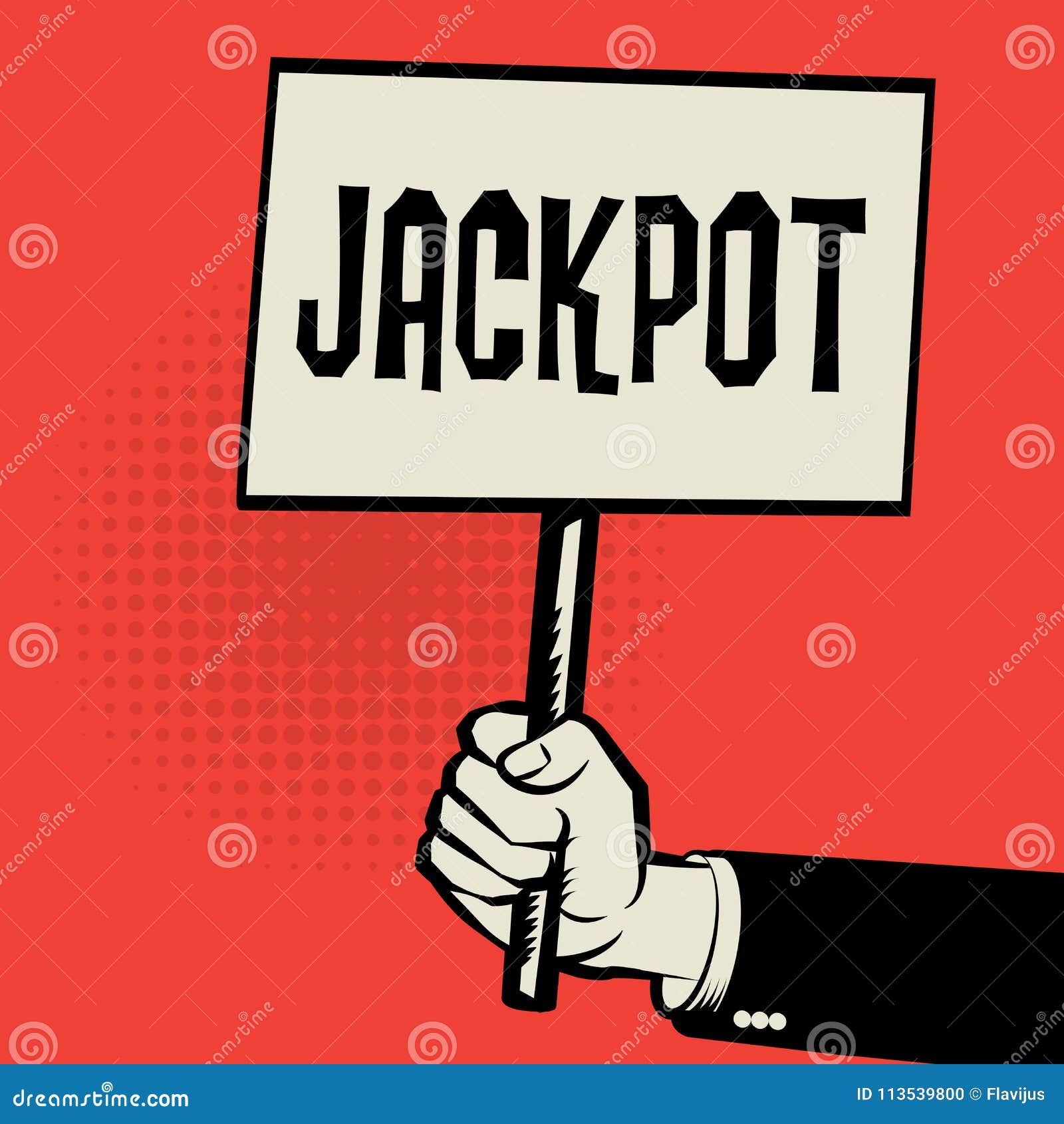 Poster in Hand, Business Concept with Text Jackpot Stock Vector ...