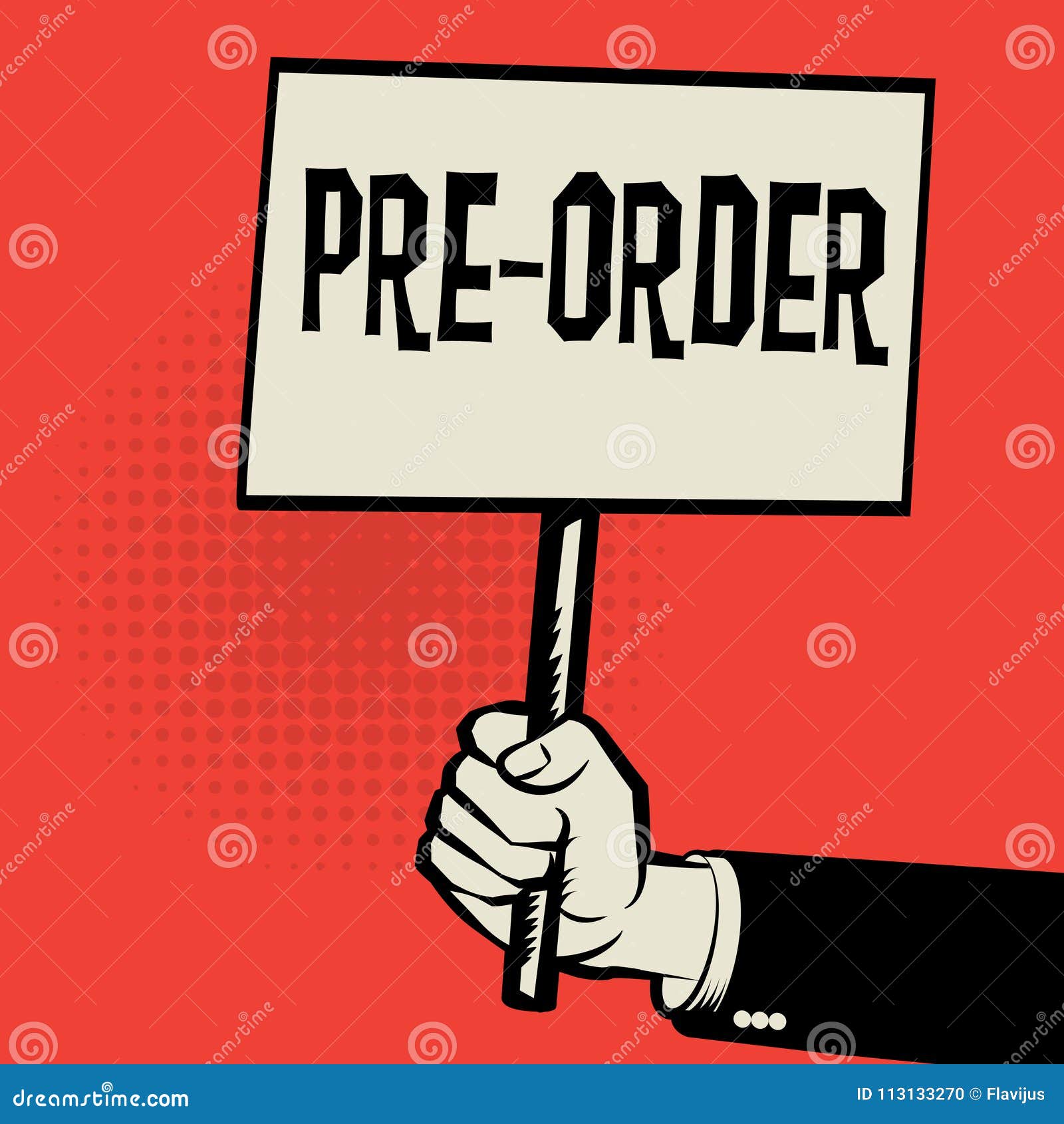 Poster in Hand, Business Concept with Text Pre-Order Stock Vector ...