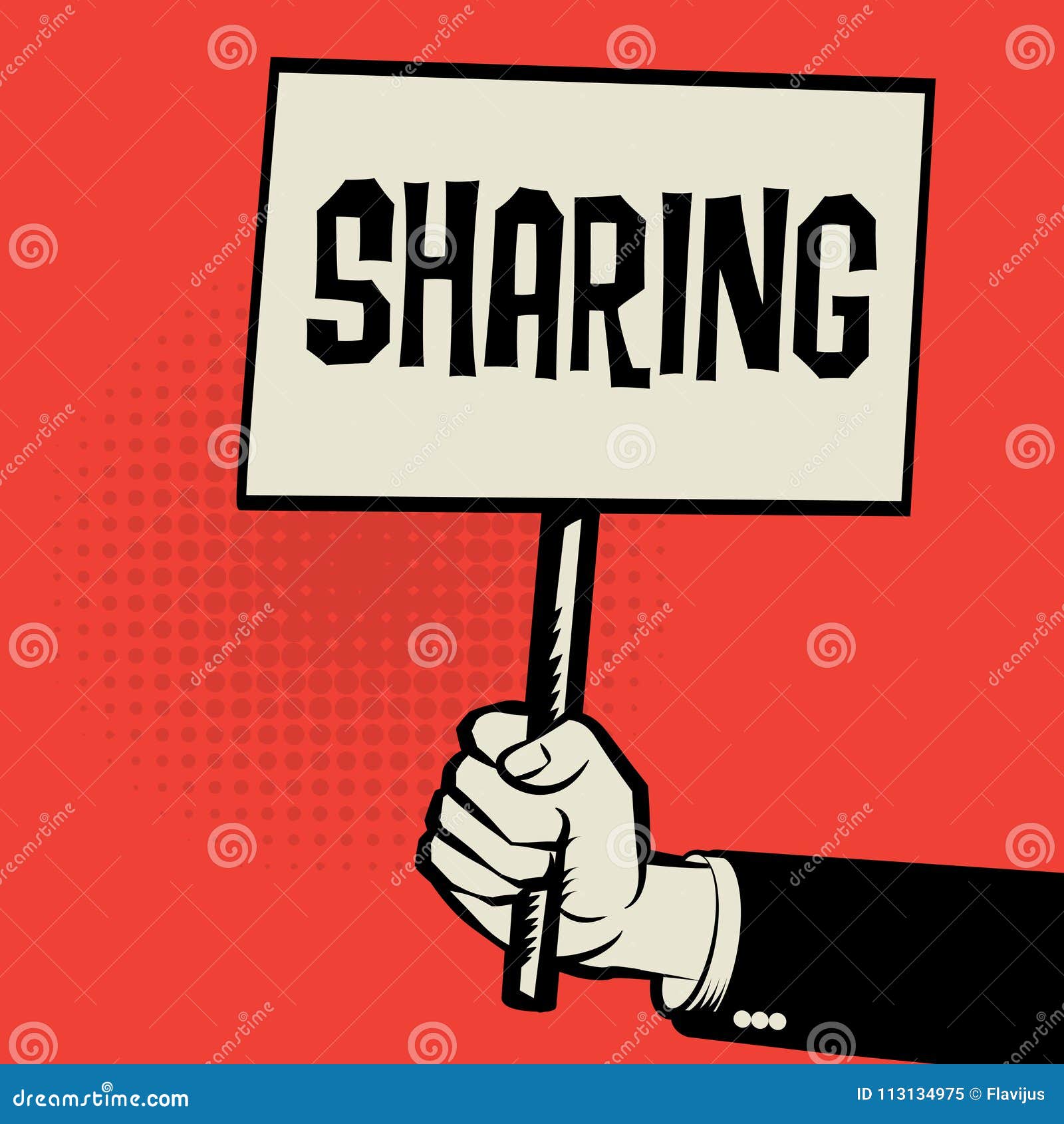 Poster in Hand, Business Concept with Text Sharing Stock Vector ...