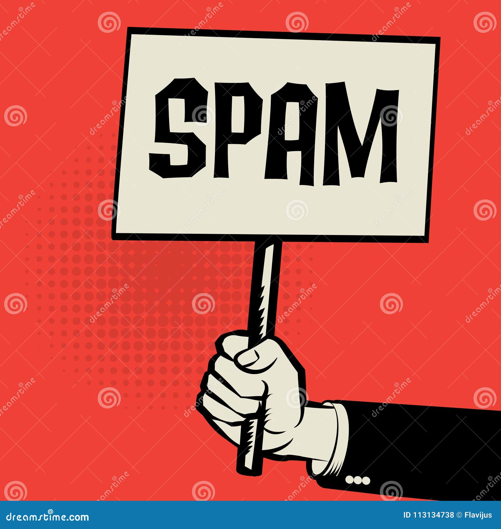 Poster in Hand, Business Concept with Text Spam Stock Vector ...