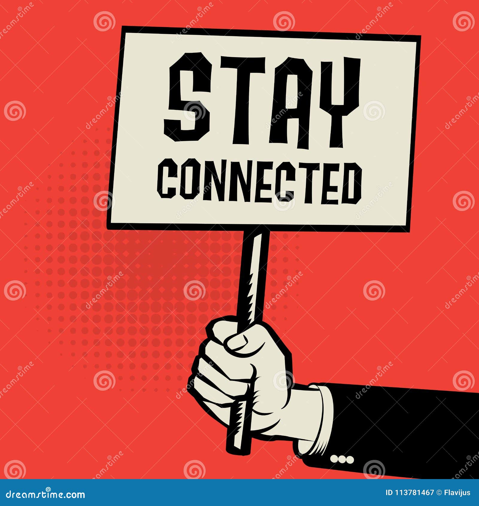 Poster in Hand, Business Concept with Text Stay Connected Stock Vector ...