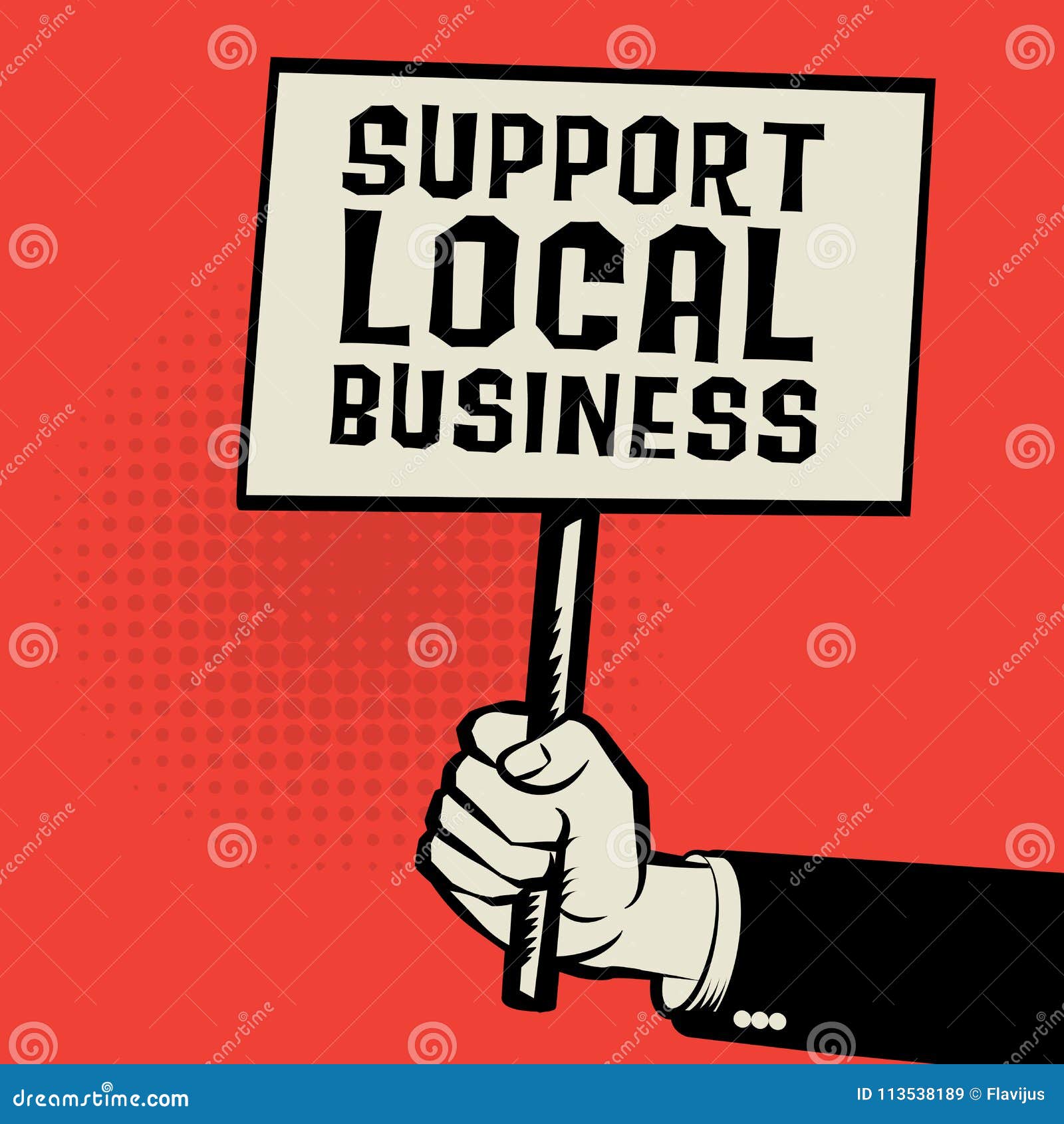 Poster in Hand, Business Concept with Text Support Local Business Stock ... Poster in Hand, Business Concept with Text Support Local Business Stock ...