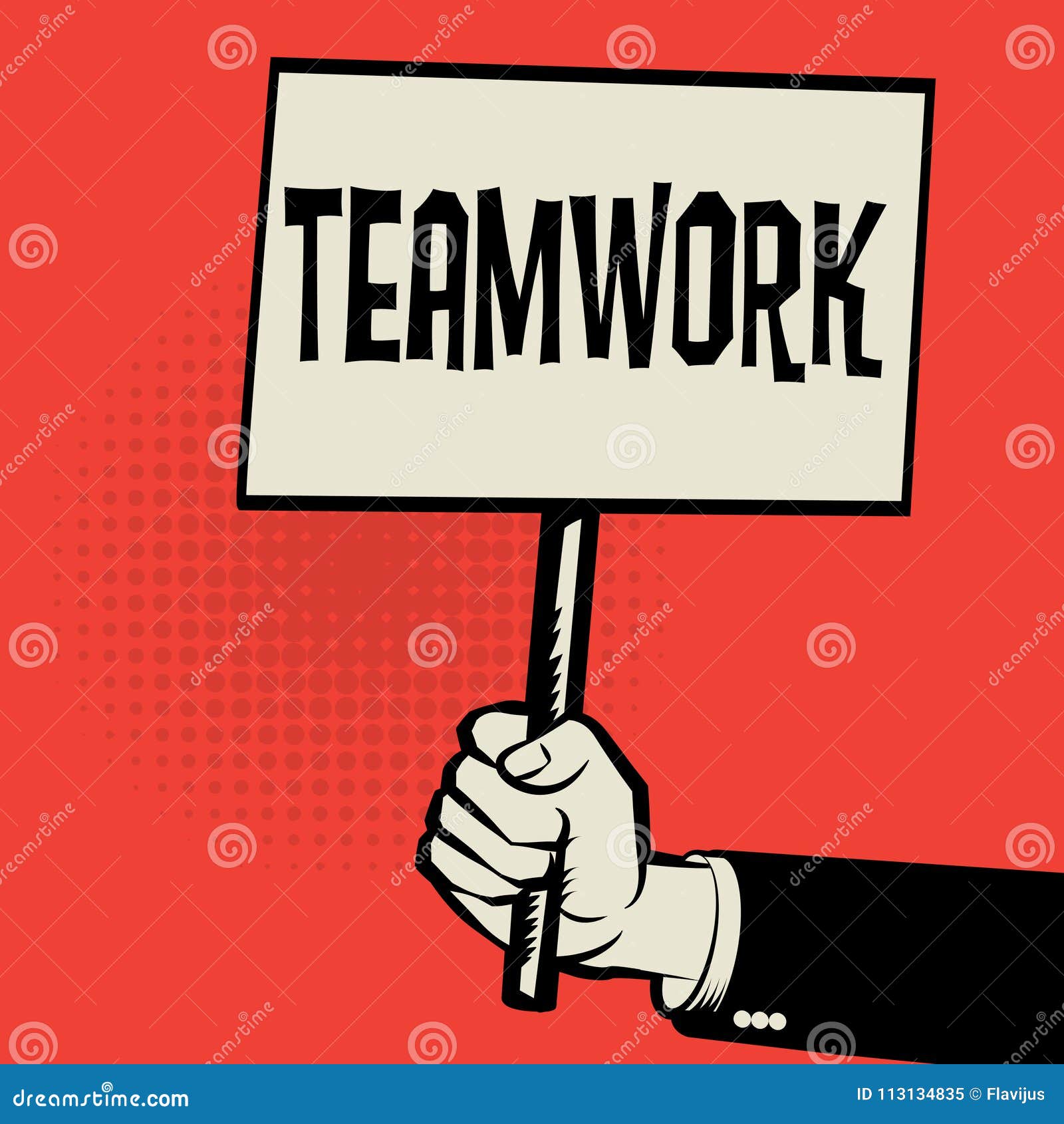 Poster in Hand, Business Concept with Text Teamwork Stock Vector ...