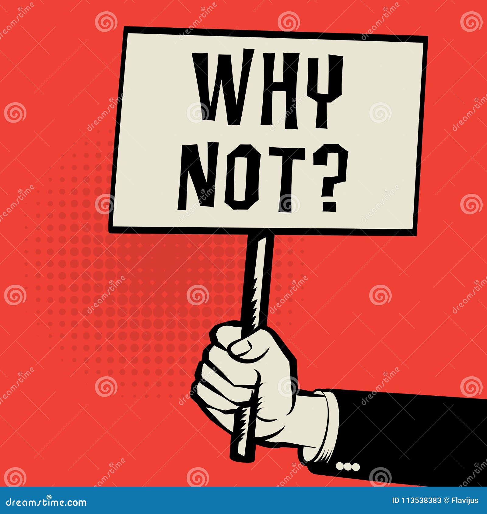 Poster in Hand, Business Concept with Text Why Not Stock Vector ...