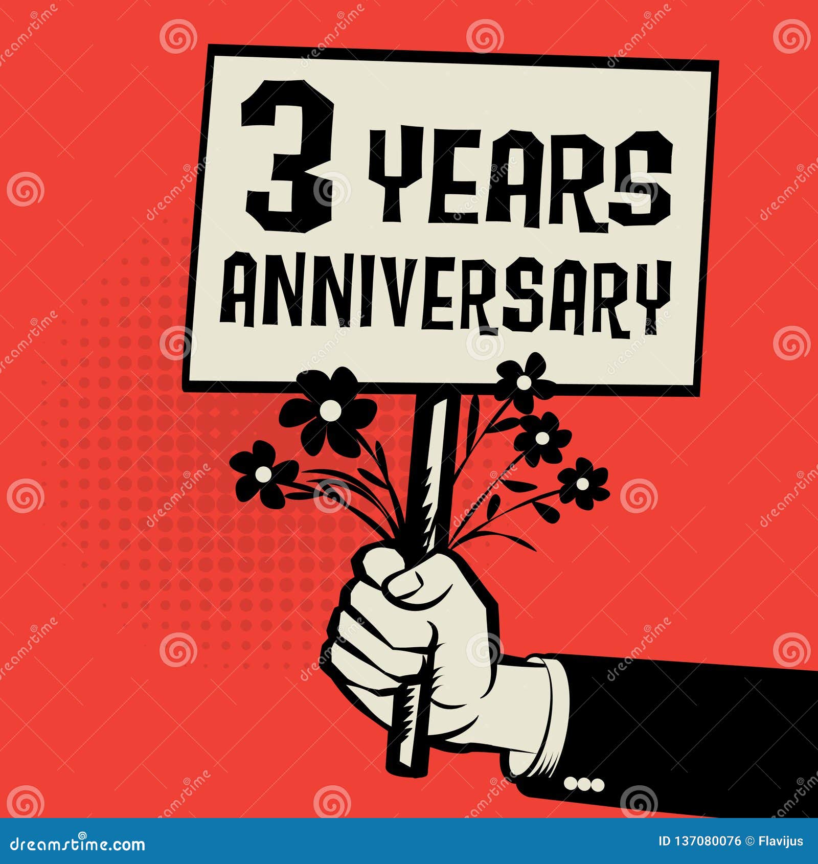 Poster in Hand, Business Concept with Text 3 Years Anniversary Stock ...