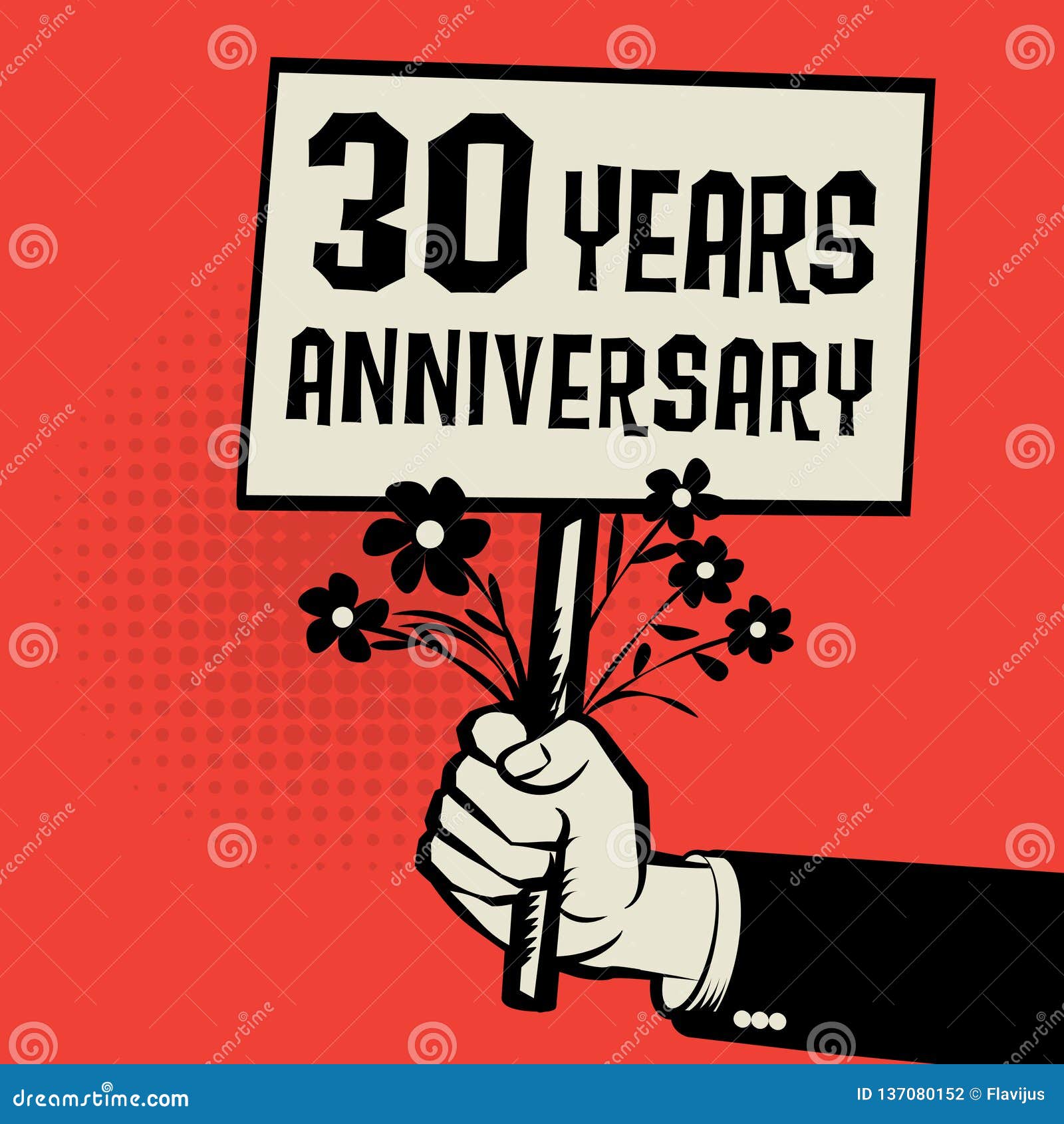 Poster in Hand, Business Concept with Text 30 Years Anniversary Stock ...