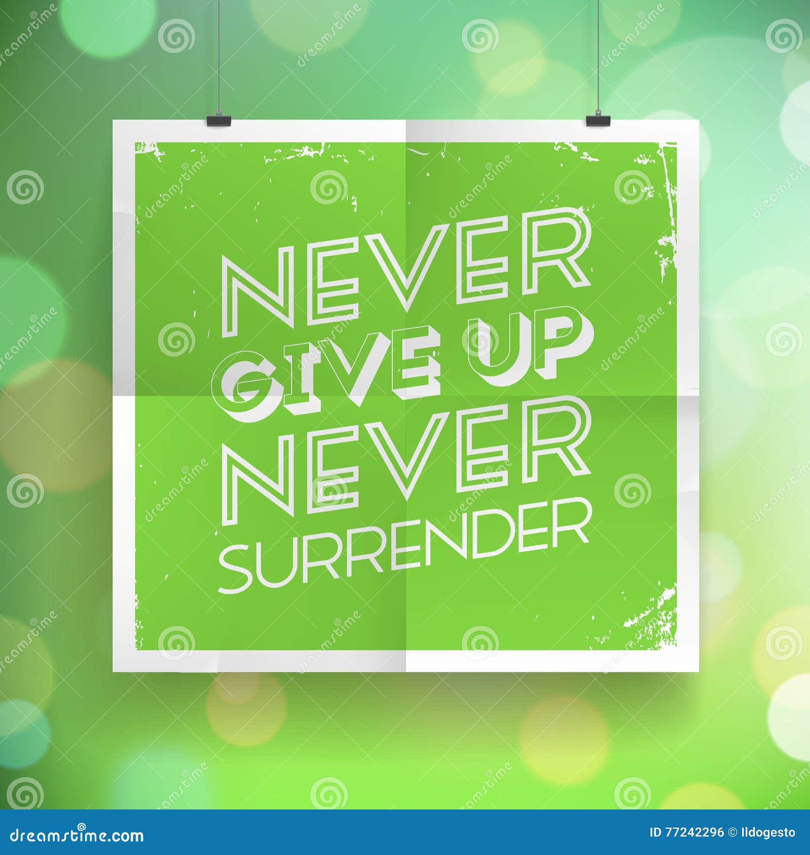 Poster with Hand Drawn Lettering Slogan on Vintage Background Stock ...