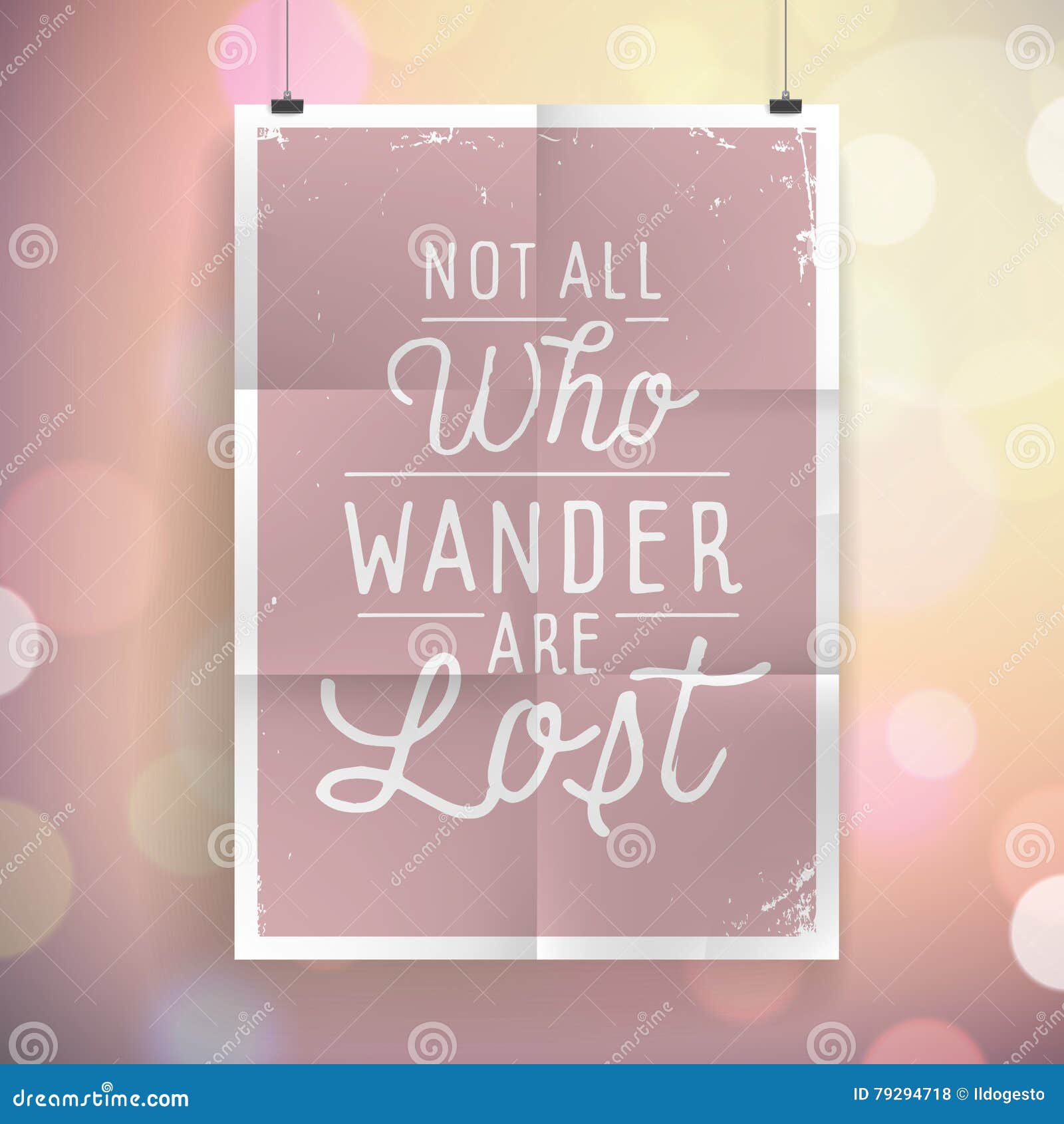 Poster with Hand Drawn Lettering Slogan on Vintage Background Stock ...