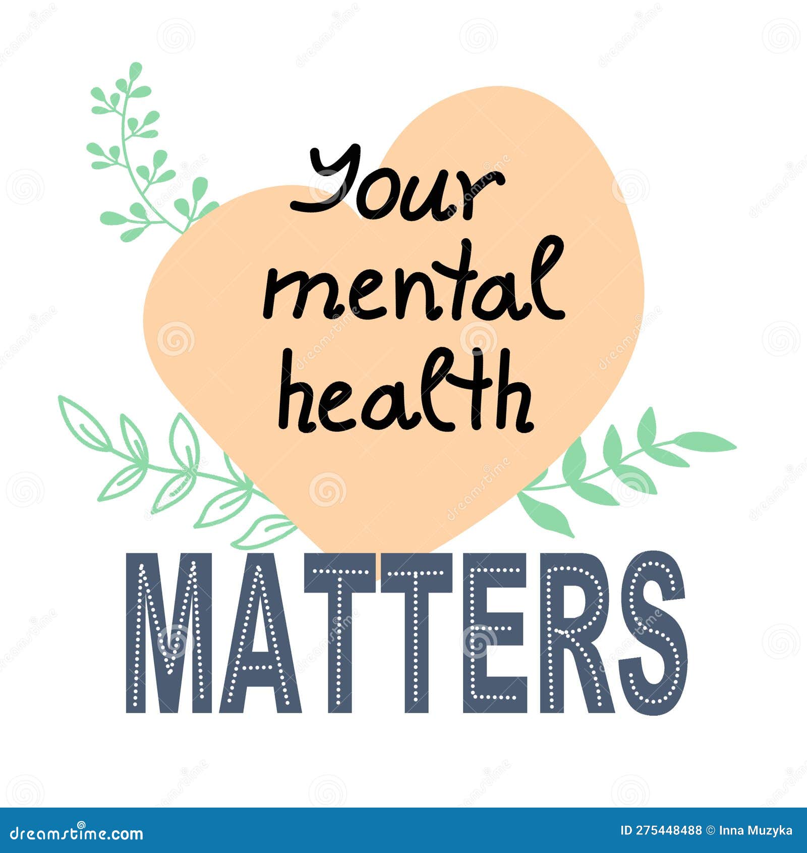Poster With Handwritten Phrase Your Mental Health Matters Stock