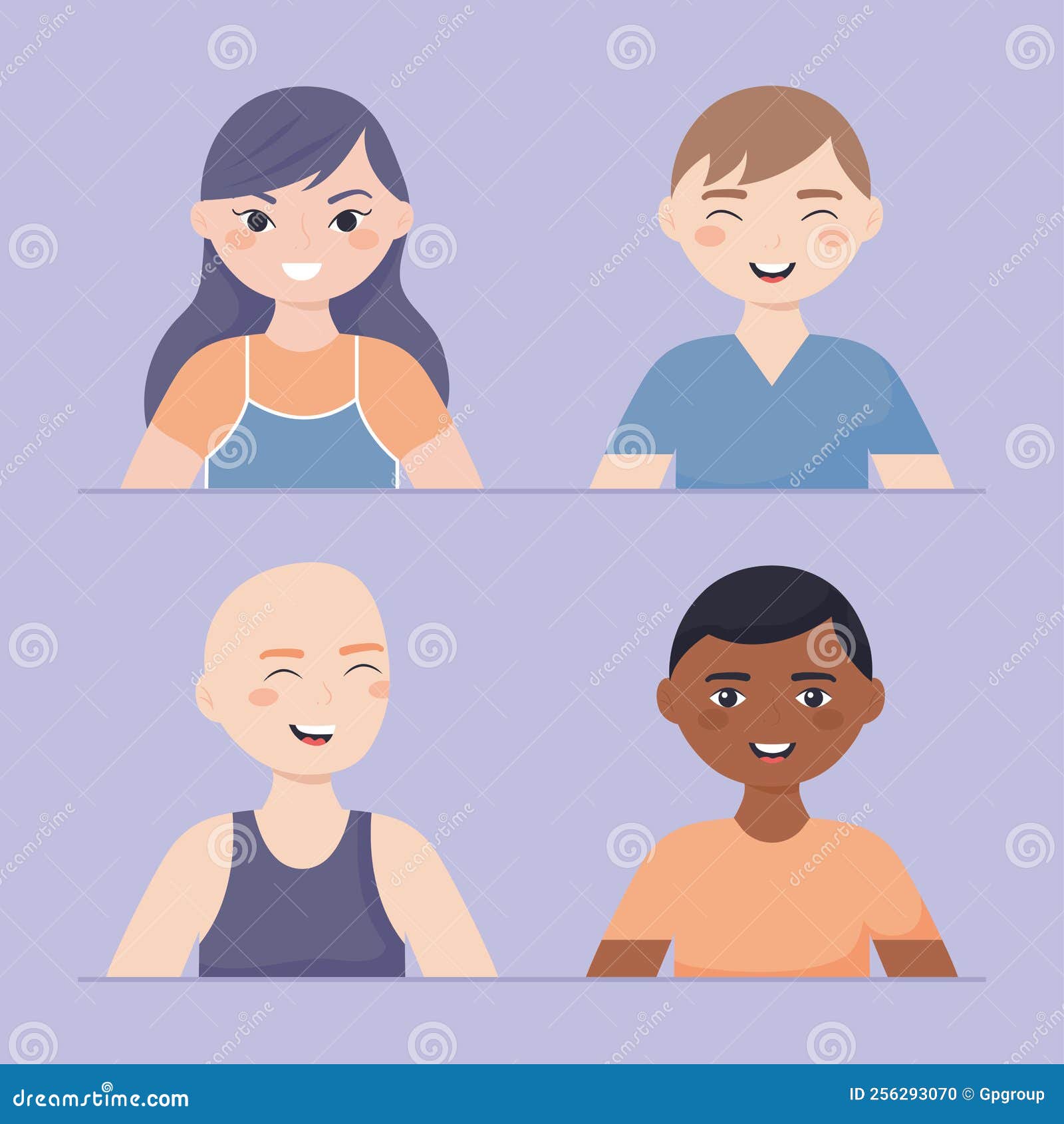 Happy people group stock vector. Illustration of people - 256293070