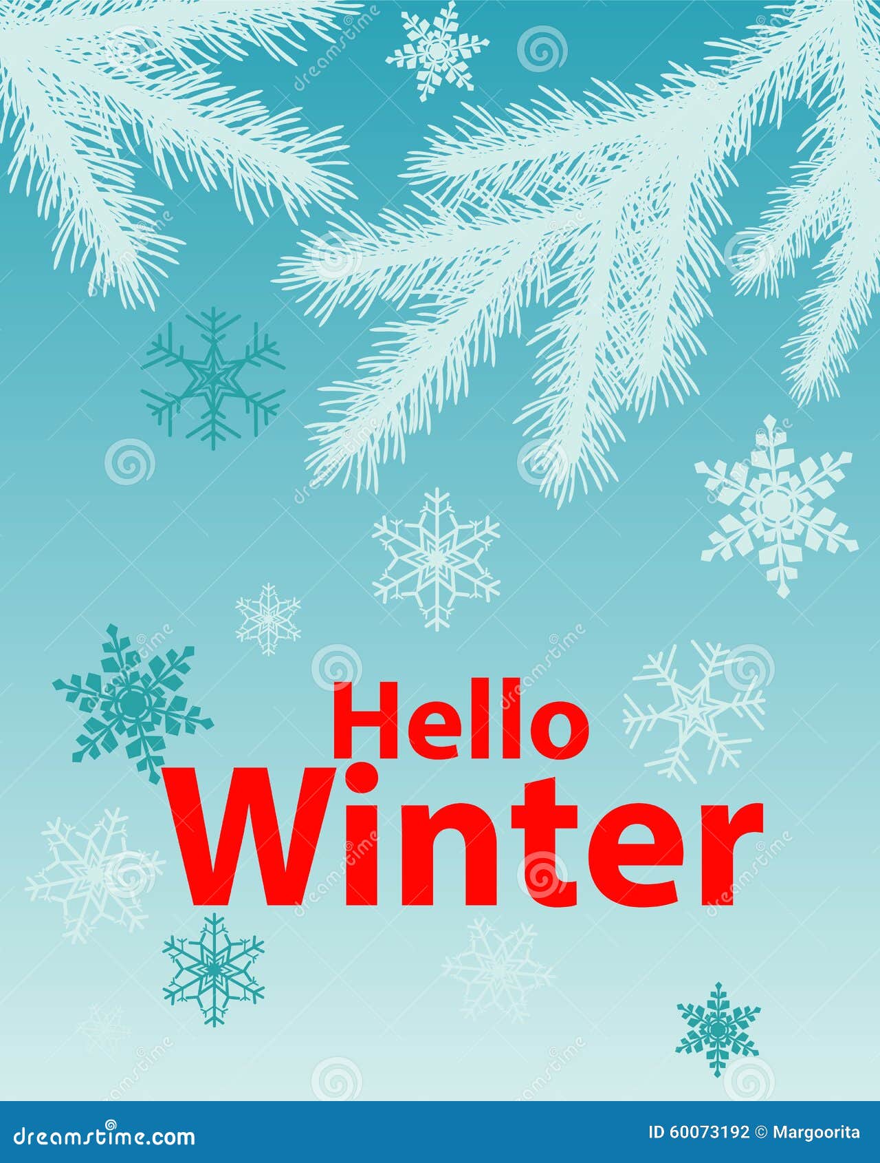 Poster Hello Winter stock vector. Illustration of cold - 60073192