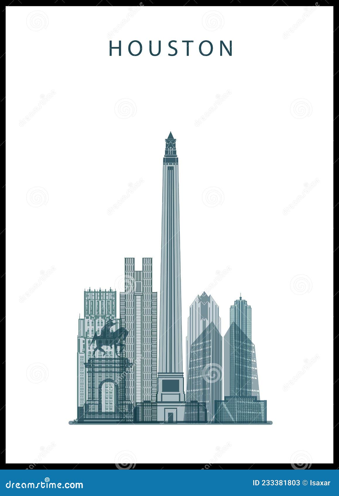 Houston Map Poster. Decorative Design Street Map Of Houston City ...