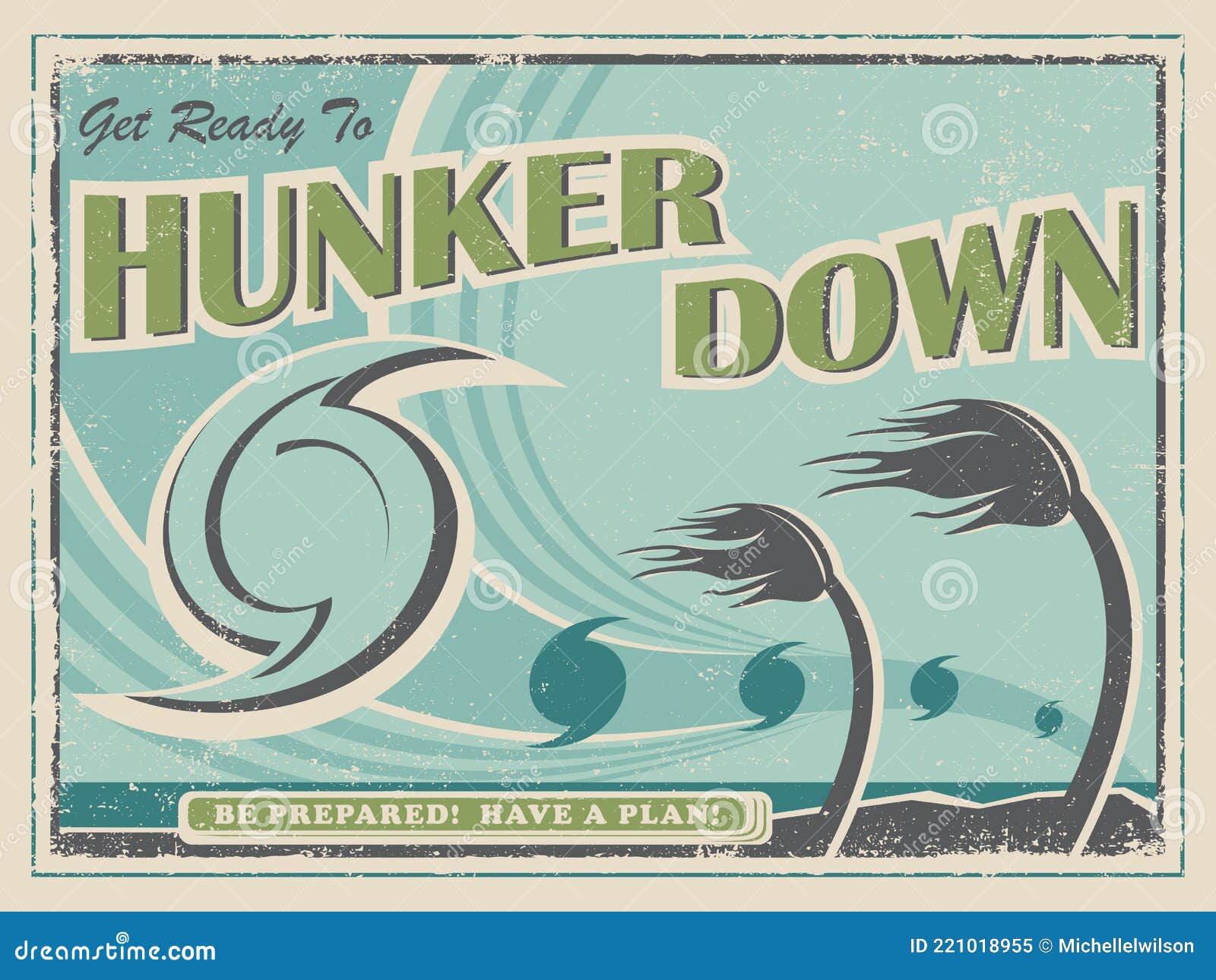 Hunker Down Poster stock vector. Illustration of blowing - 221018955