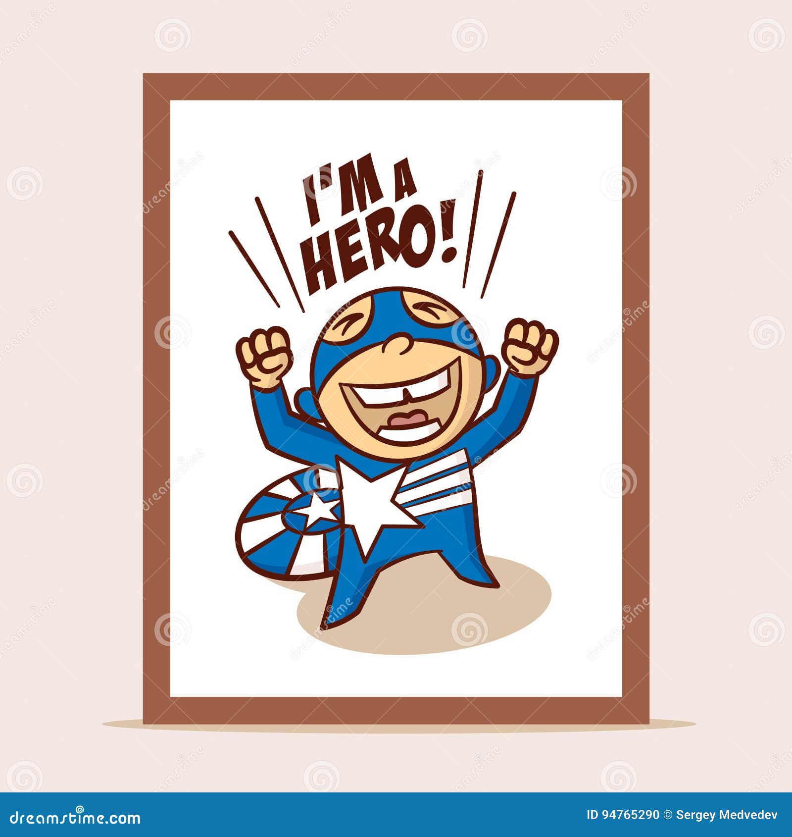 Poster I`m a Hero stock illustration. Illustration of happy - 94765290