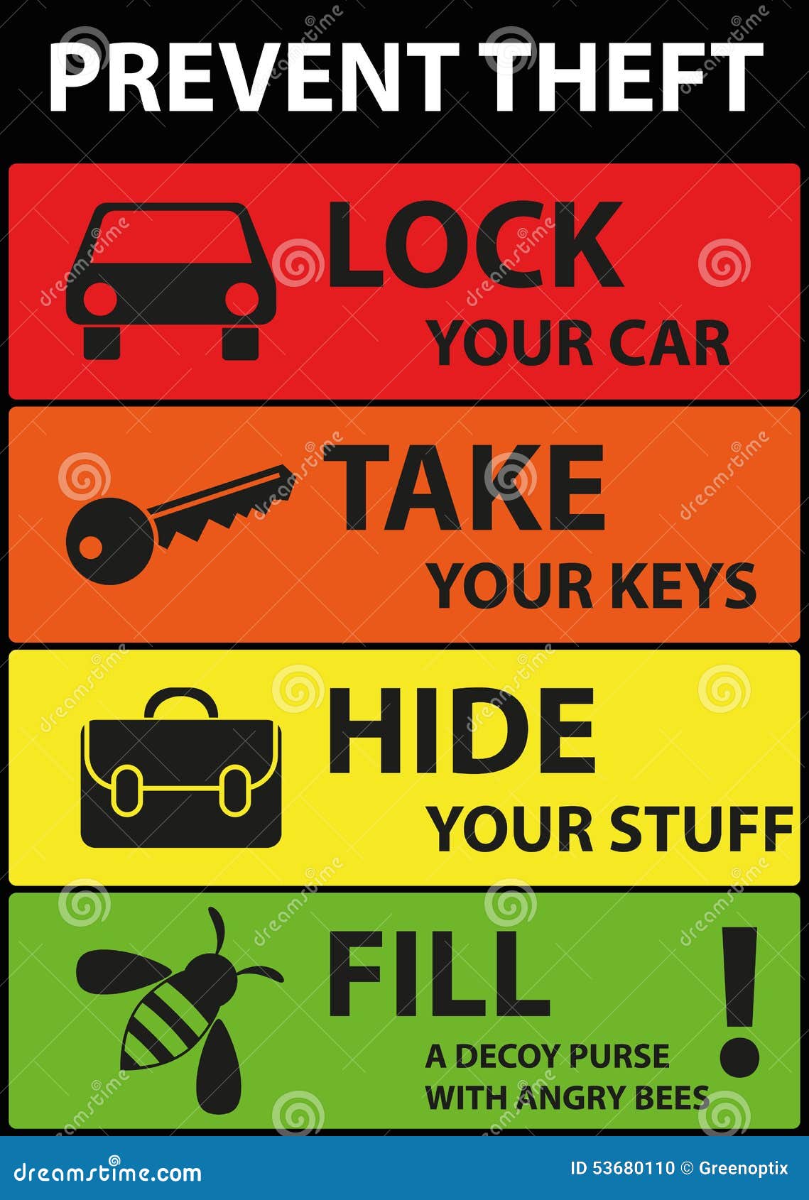 Poster Illustration Graphic Vector Prevent Theft Stock Vector ...