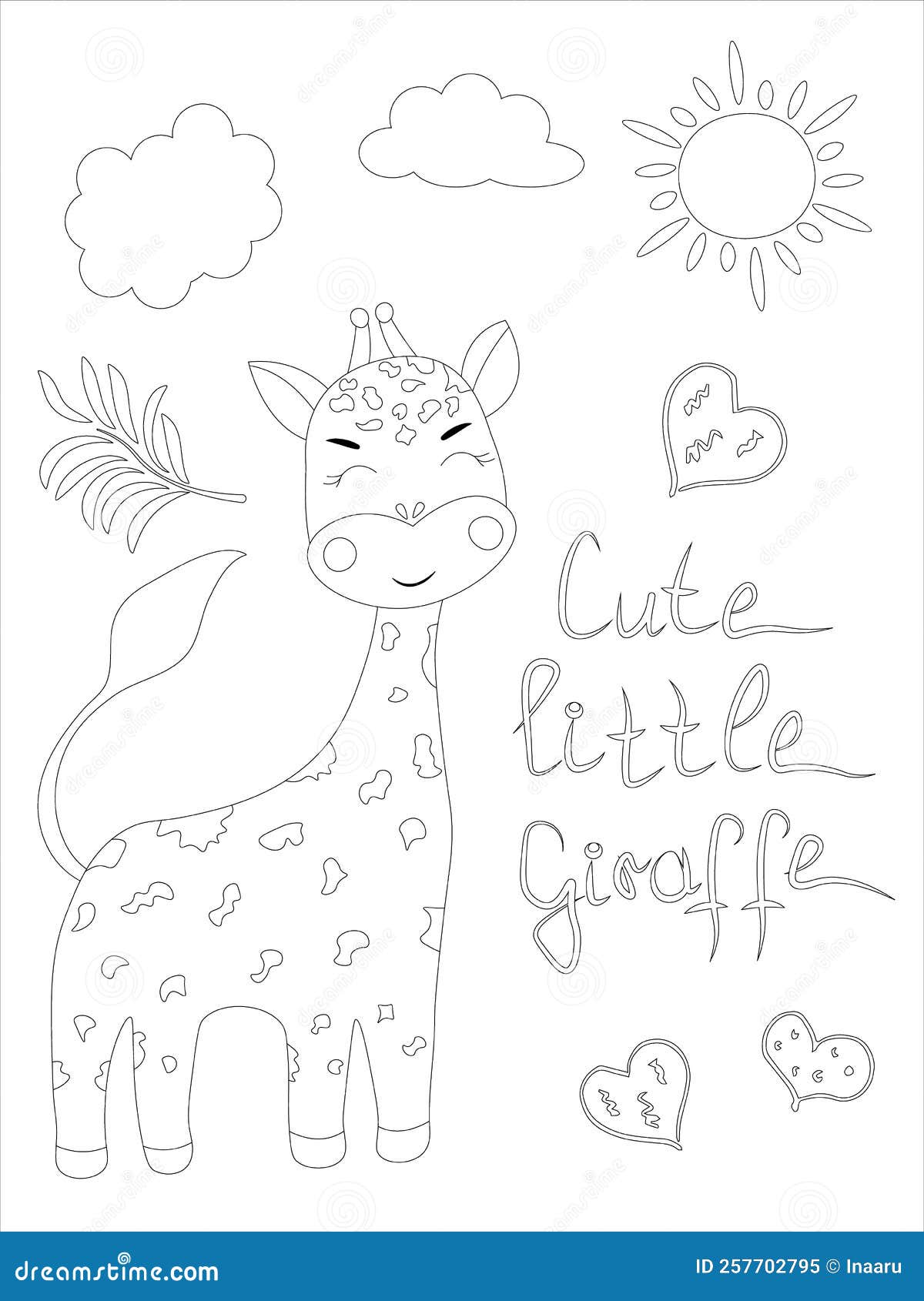Poster with the Image of a Cute Giraffe in Lines Stock Vector ...