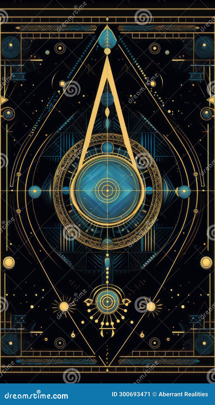 A Poster with an Image of an Eye and a Triangle on it Stock ...