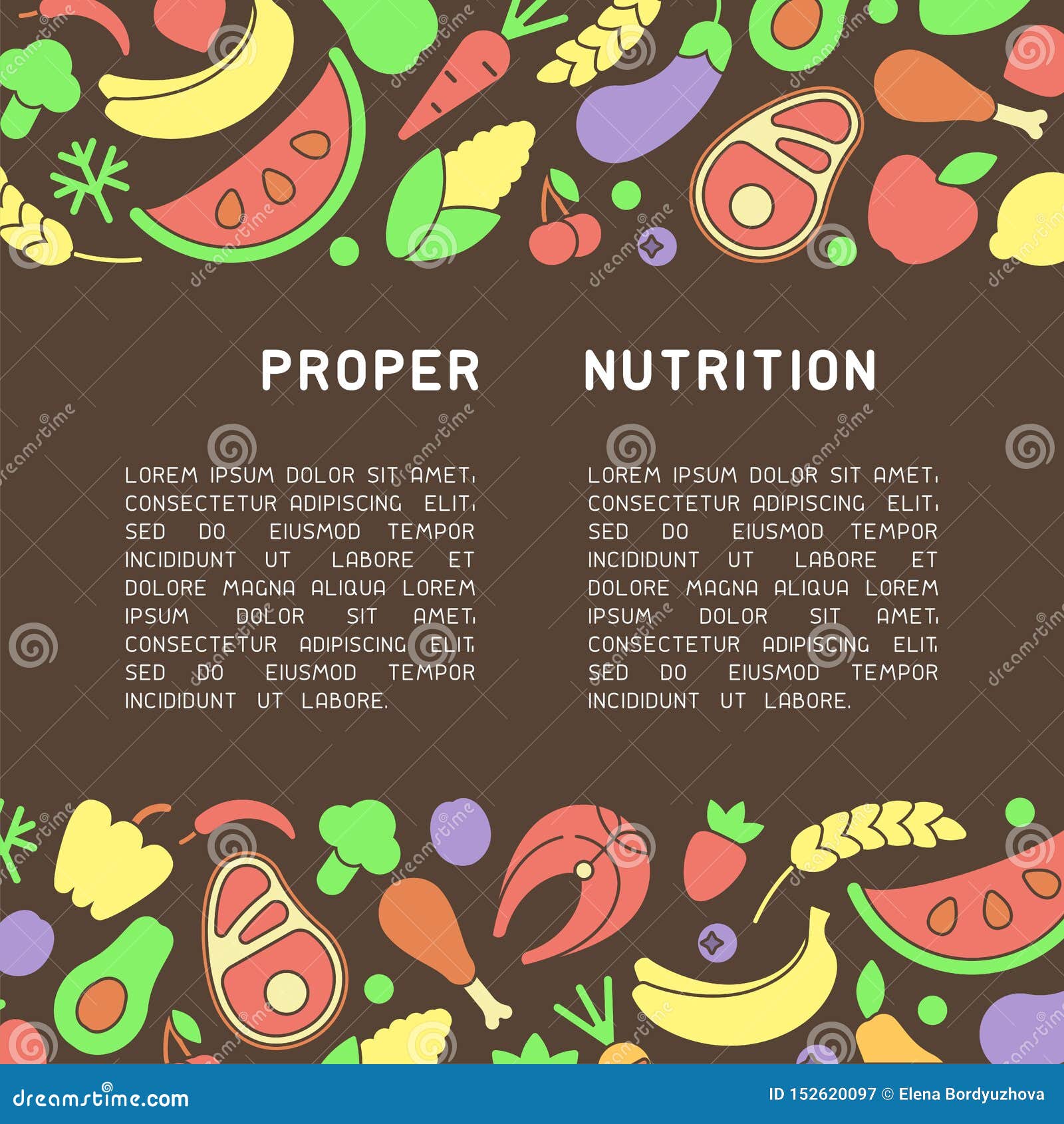 Poster with Information about Proper Nutrition Stock Vector ...
