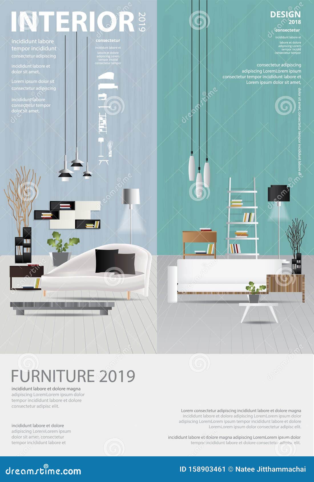 Poster Interior Design Template Stock Vector - Illustration of ...