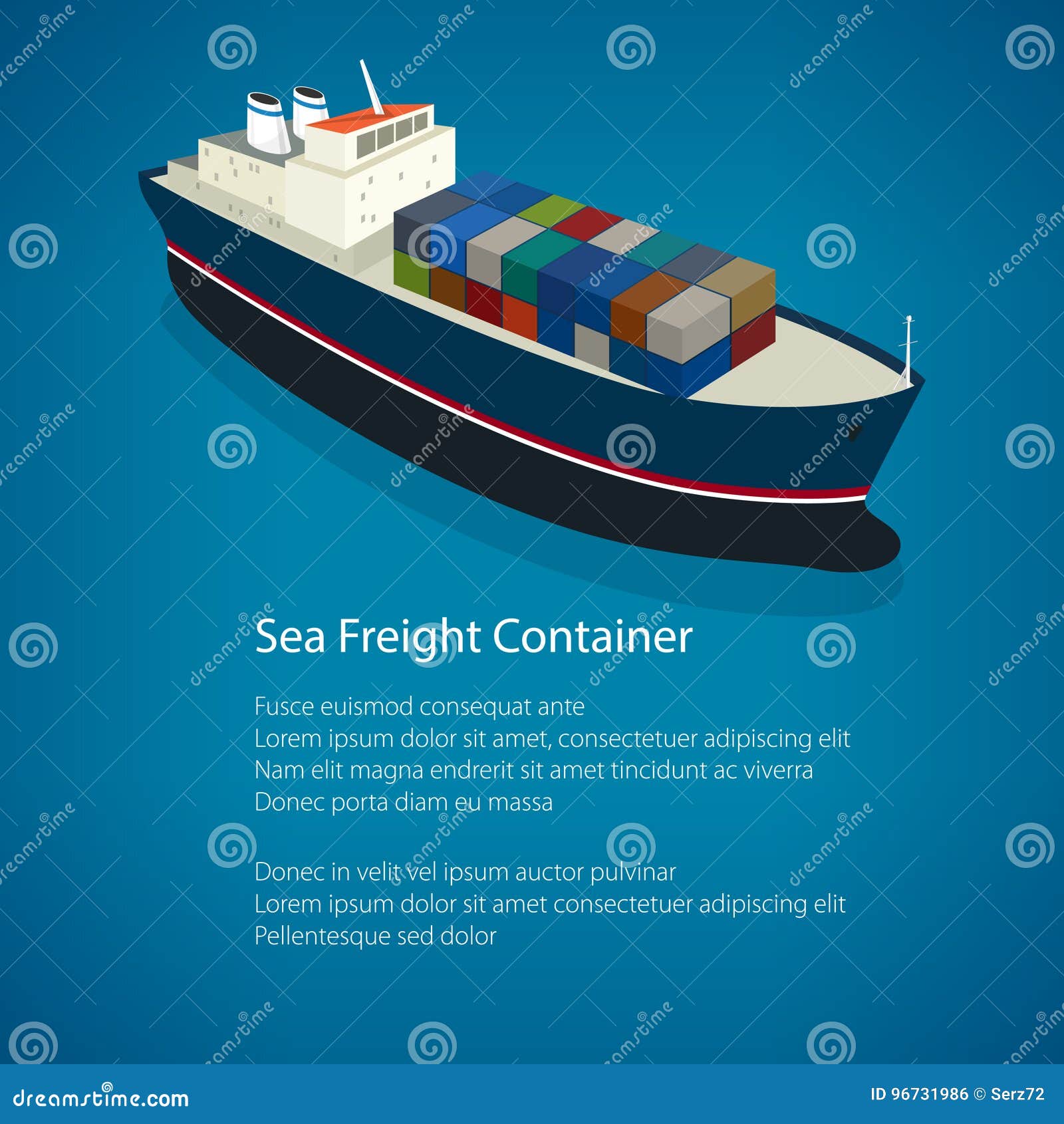 Poster Isometric Container Ship Stock Vector - Illustration of ...