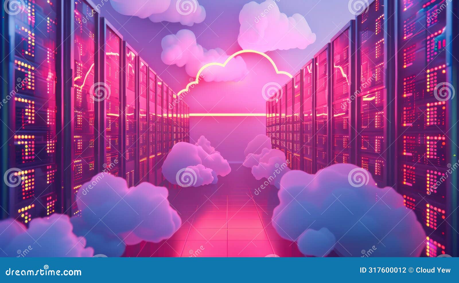 Poster Layout with Bold Cloud Server Illustration Stock Illustration ...