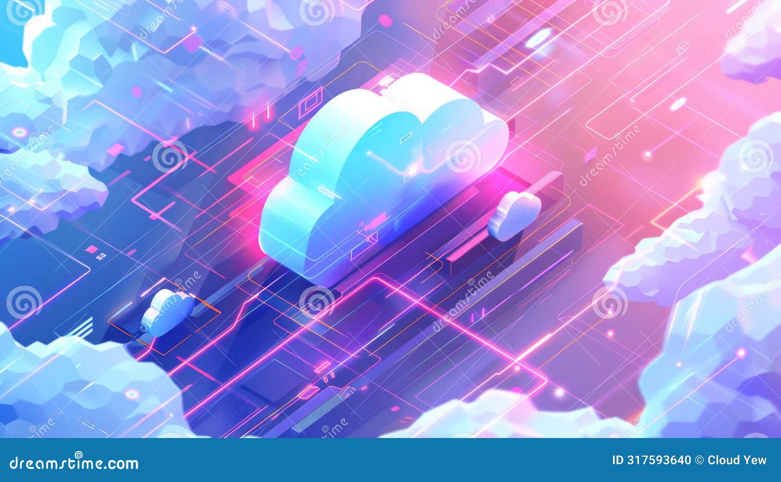 Poster Layout with Captivating Cloud Storage Illustration Stock ...