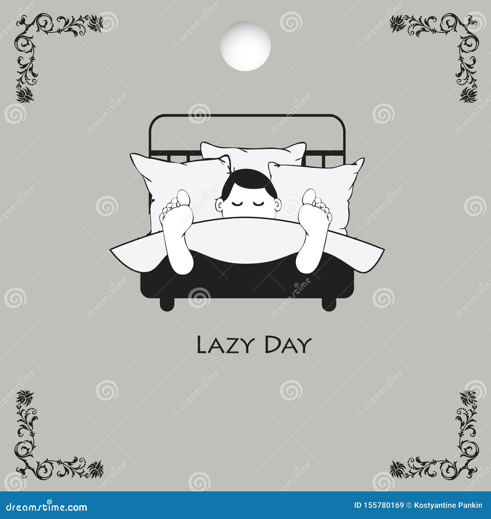Poster Lazy Day stock vector. Illustration of sleep - 155780169