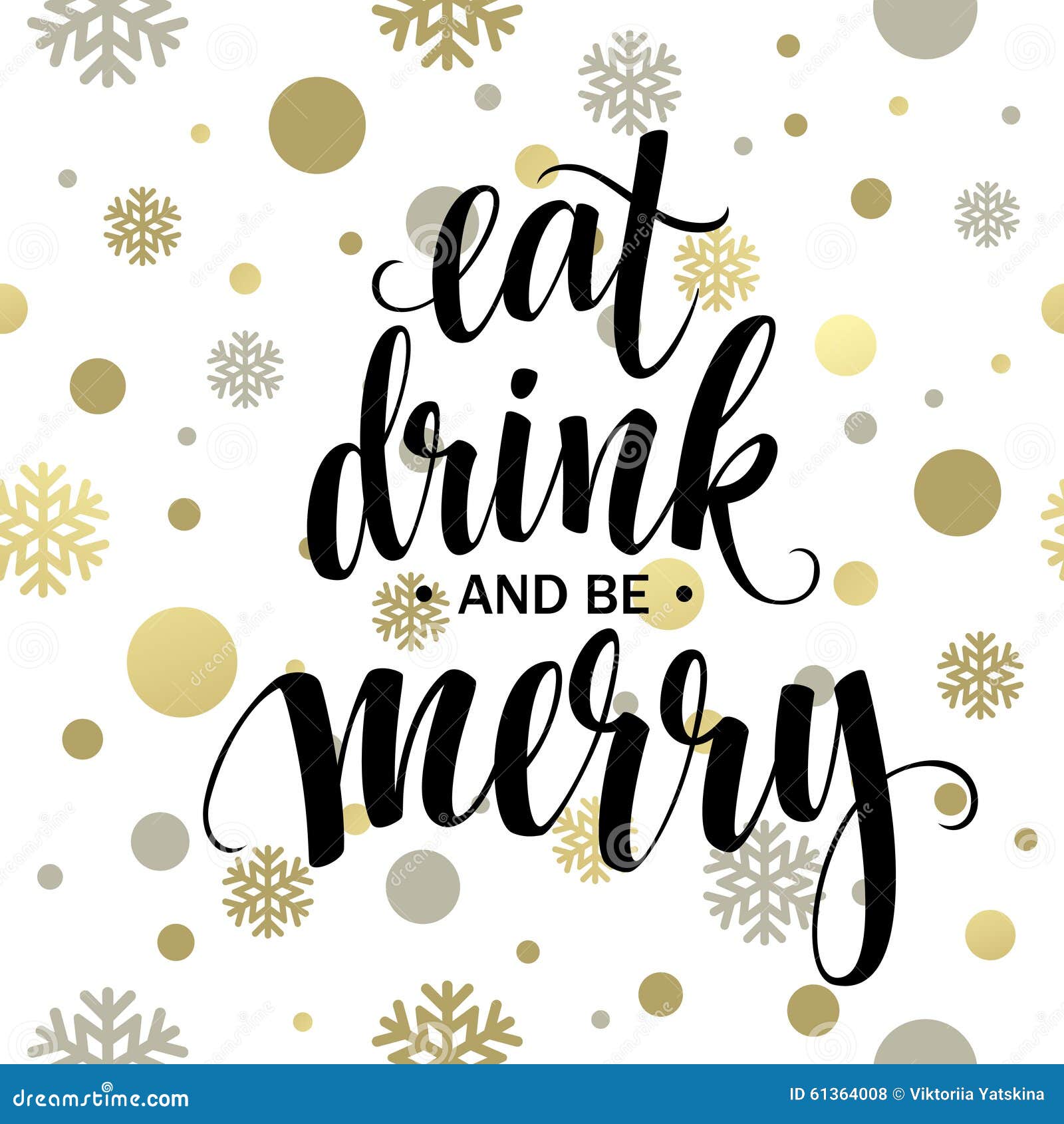 Poster Lettering Eat Drink And Be Merry. Cartoon Vector | CartoonDealer ...