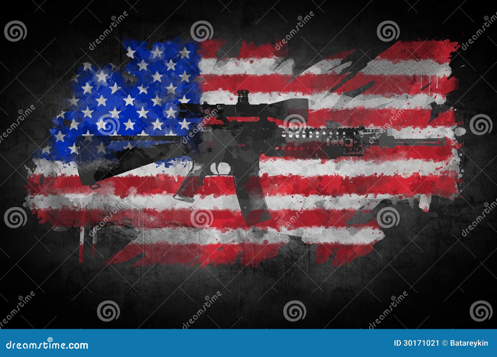 Rifle And Flag Stock Illustration Illustration Of Guard 30171021