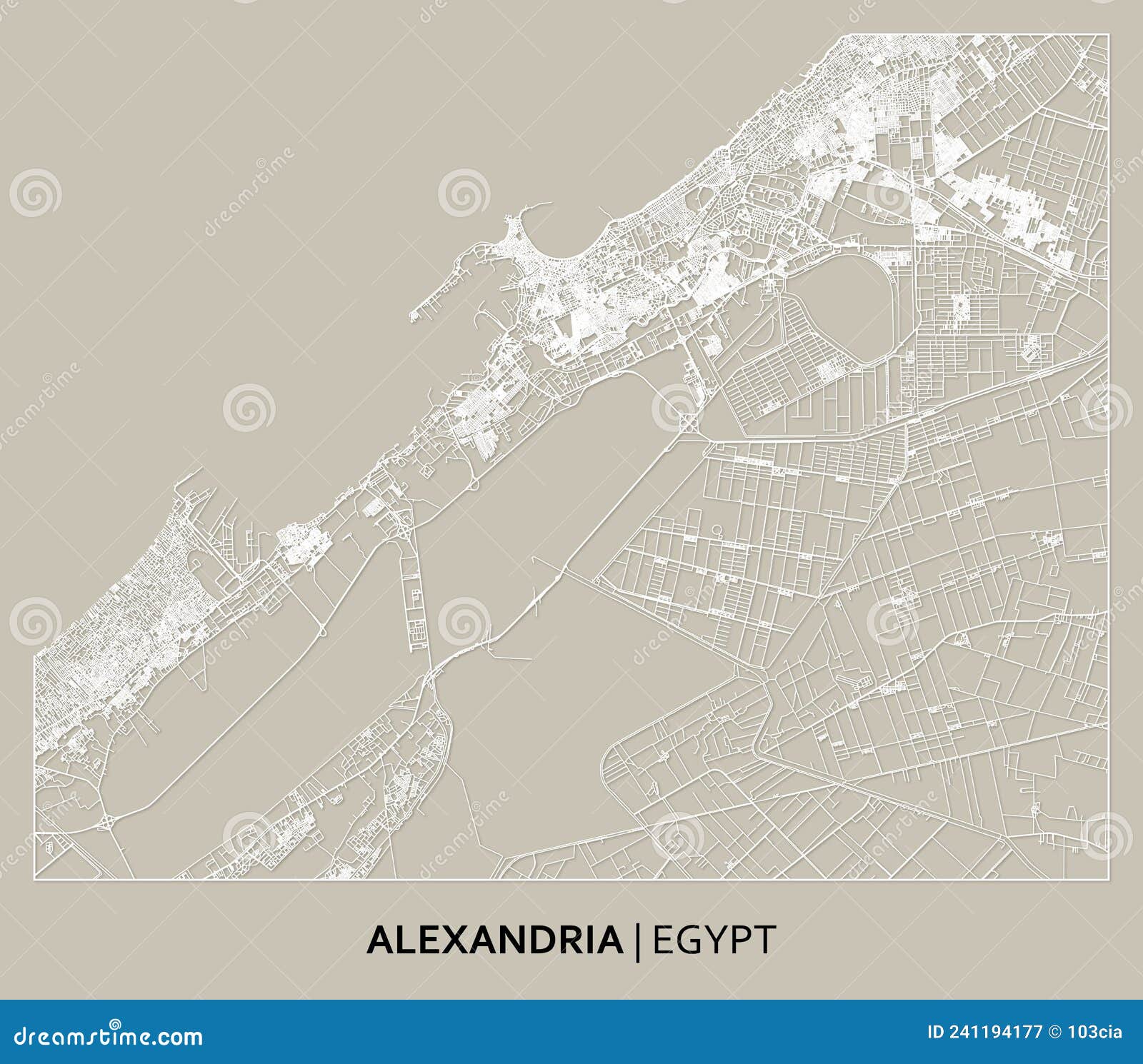 Alexandria, Egypt Street Map Paper Cutting for Poster. High Printable ...