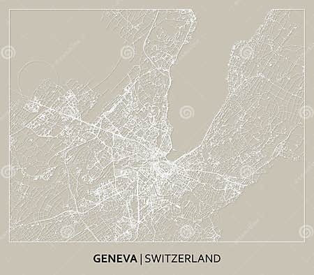 Geneva (Switzerland) Street Map Outline for Poster, Paper Cutting ...