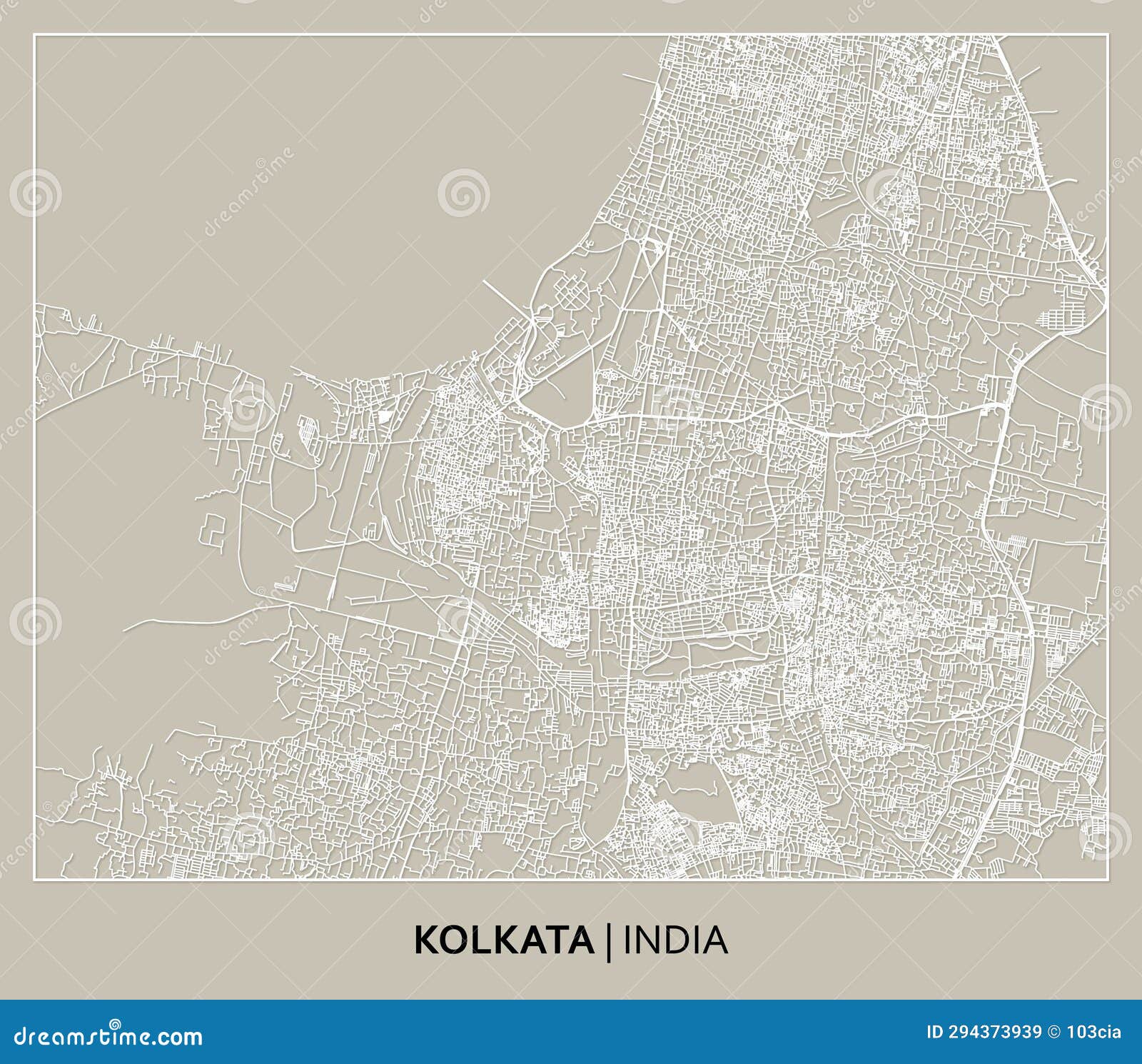 Kolkata District West Bengal State, Republic Of India Map Vector ...