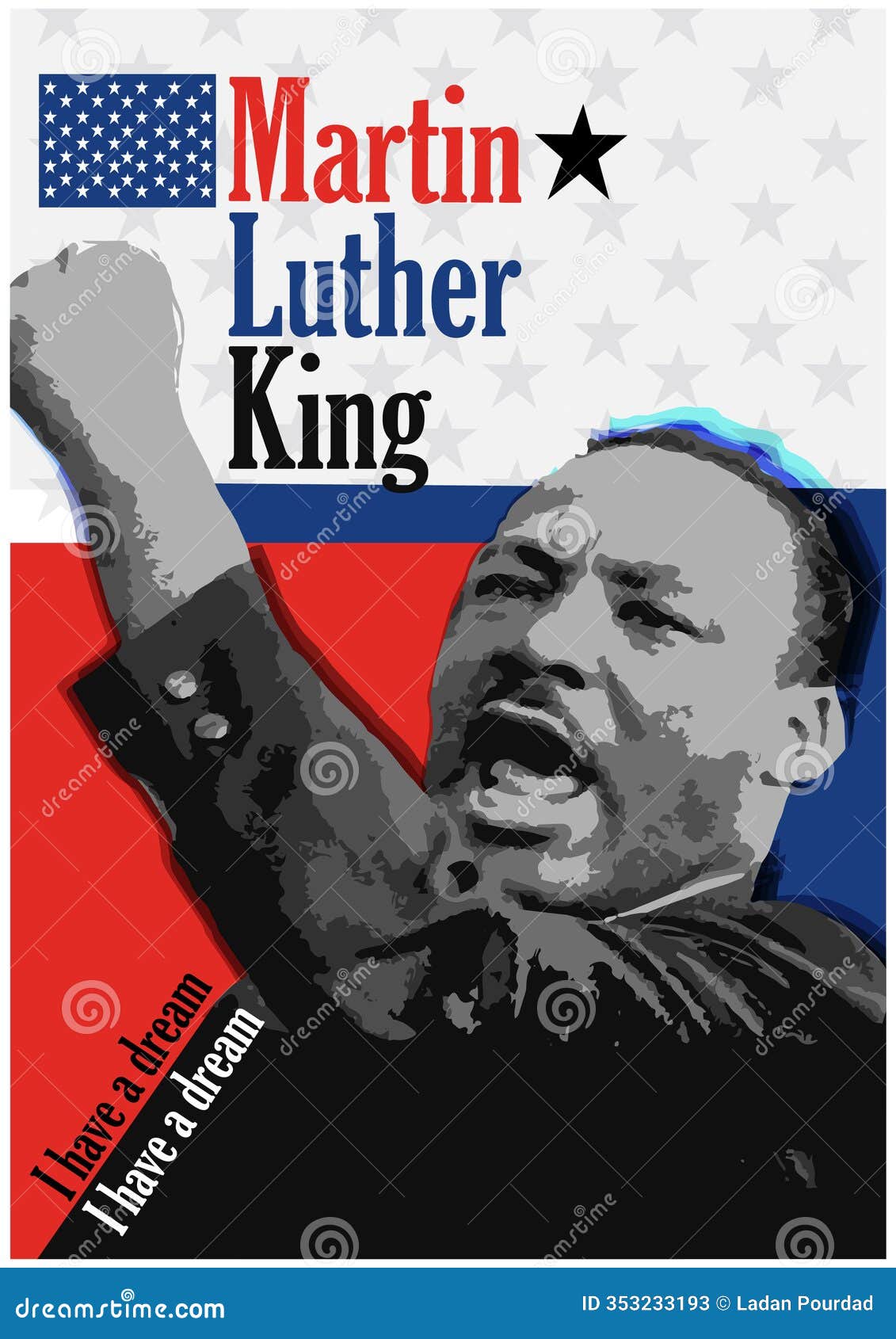 Poster for Martin Luther King Day with Elements in Support of America ...