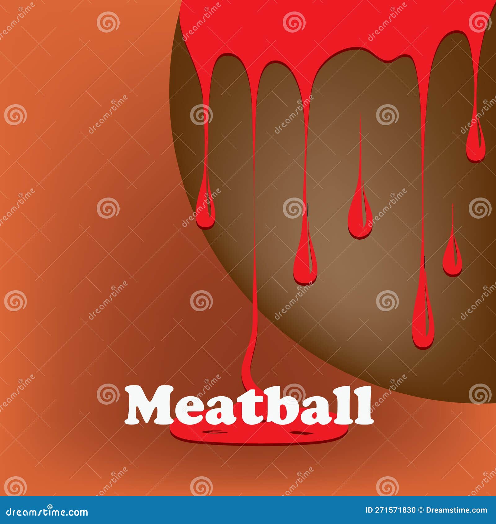 Poster for Meatball stock vector. Illustration of meat - 271571830