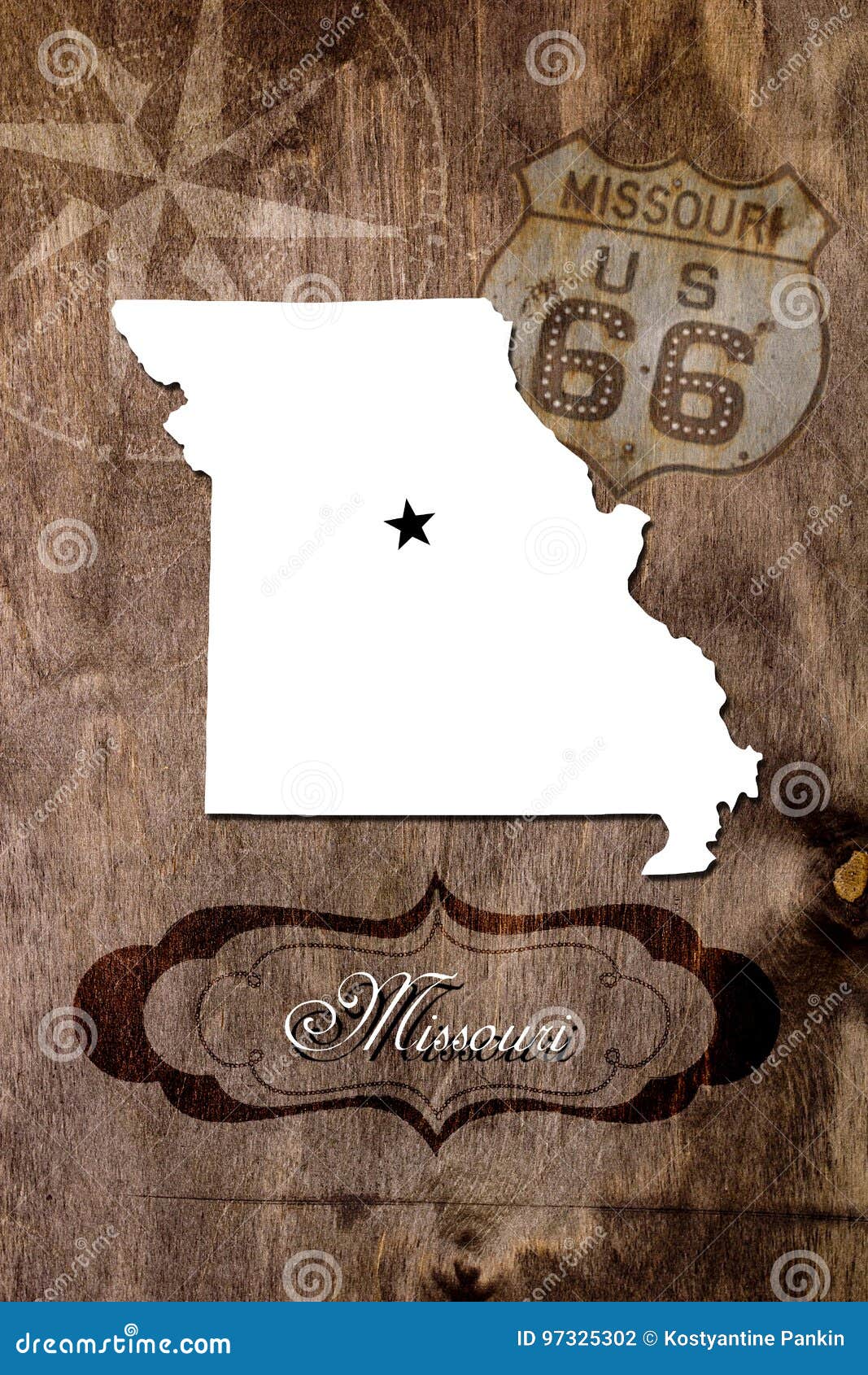 Poster Missouri State Map Outline Editorial Photography - Illustration ...