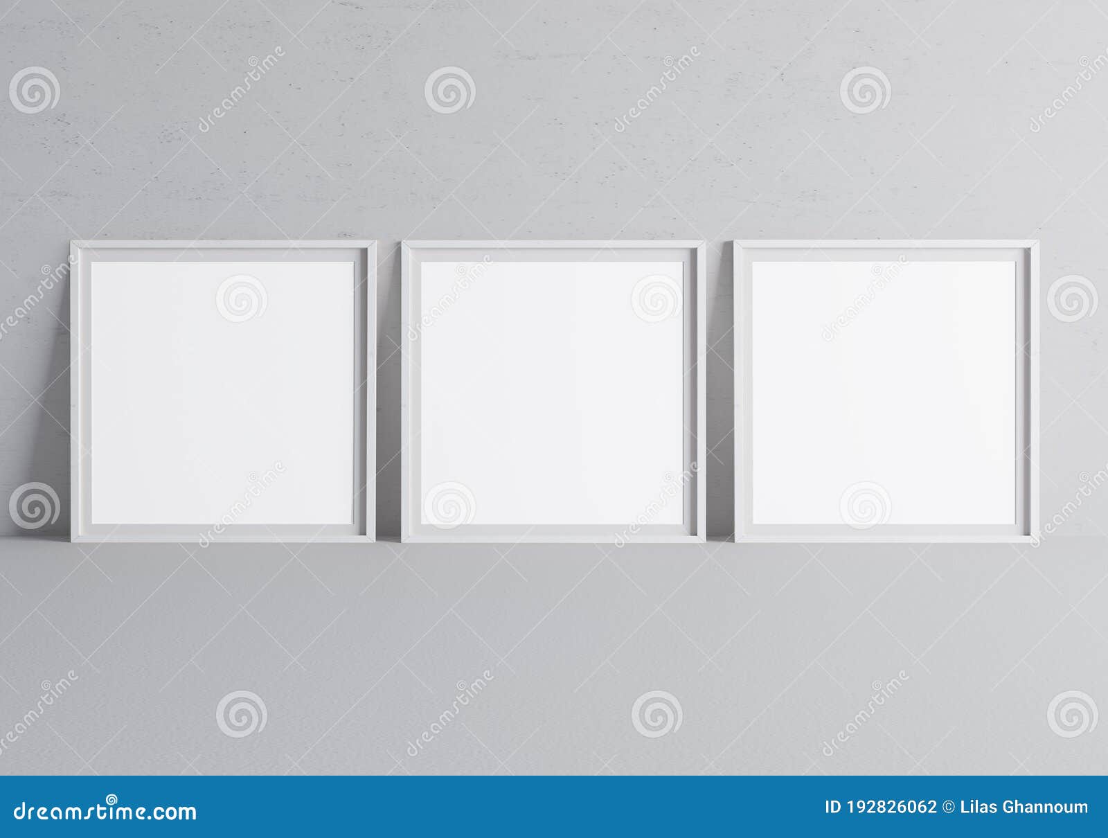 Poster Mock Up, White Minimal Frame Design on Gray Background, Square ...