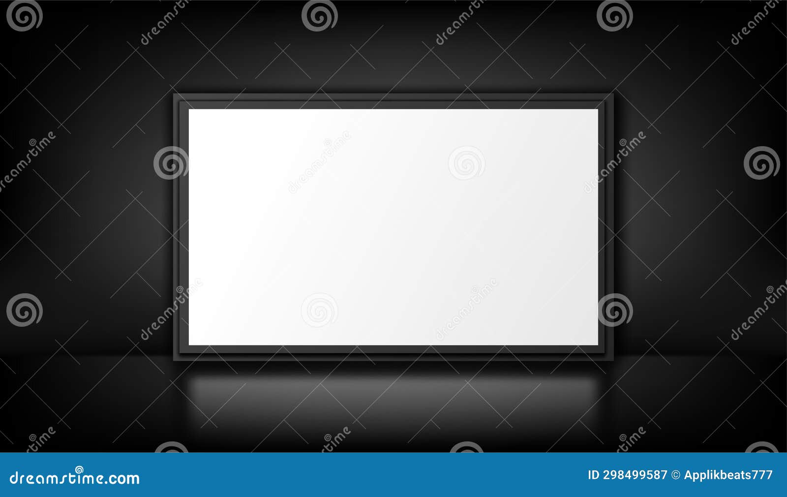 Poster Mockup Isolated on the Black. White Lightbox. Empty Advertising ...