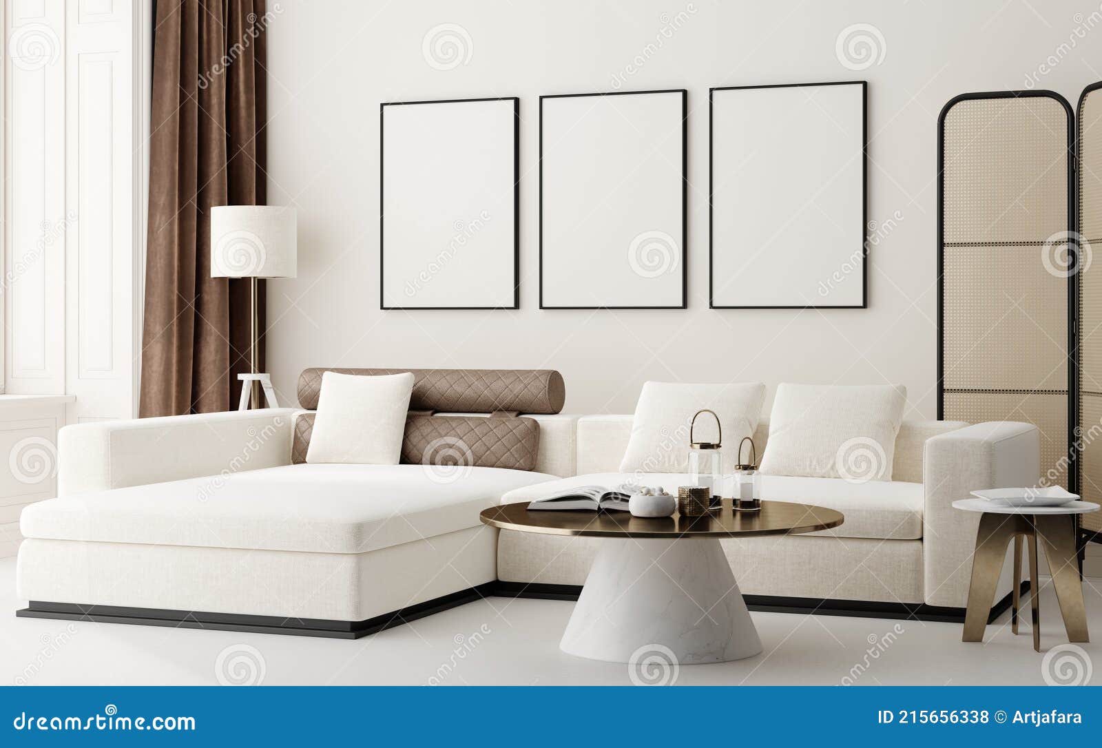 Poster Mockup in Modern Interior Background Stock Illustration ...