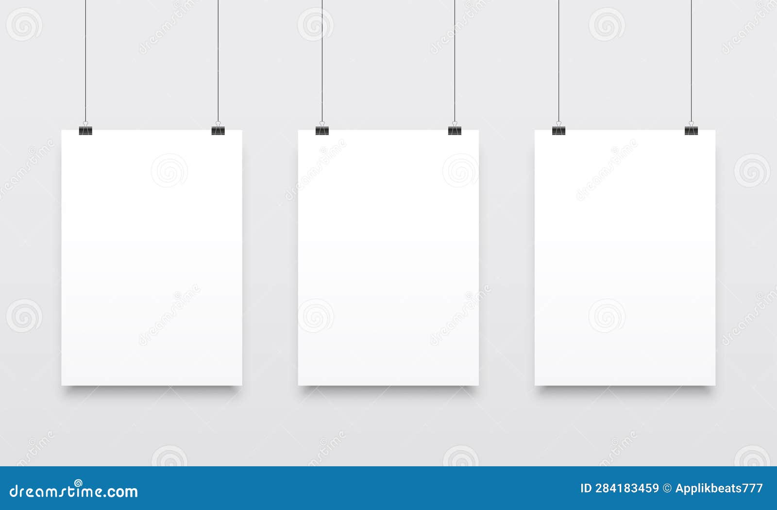 Poster Mockups Vector White Hanging Templates Stock Vector ...