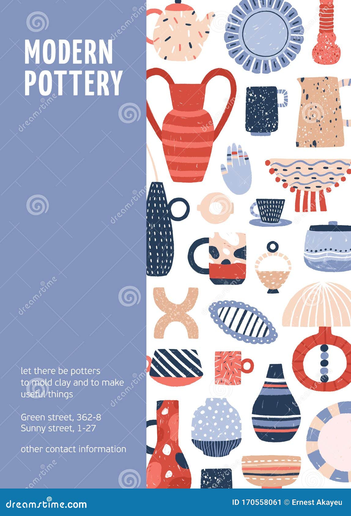 Poster of Modern Pottery Ceramic Studio Vector Flat Illustration ...
